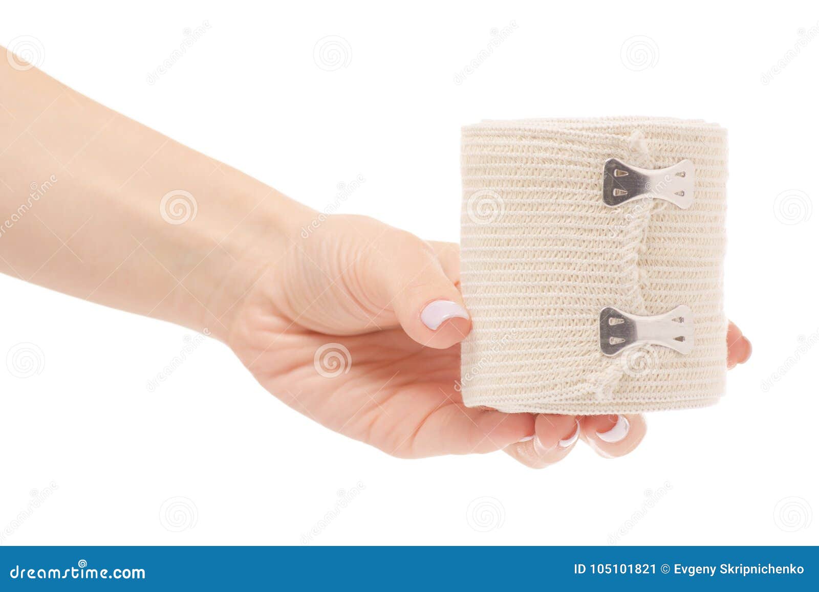 Roll Elastic Bandage in Hand Stock Image - Image of male, elastic ...