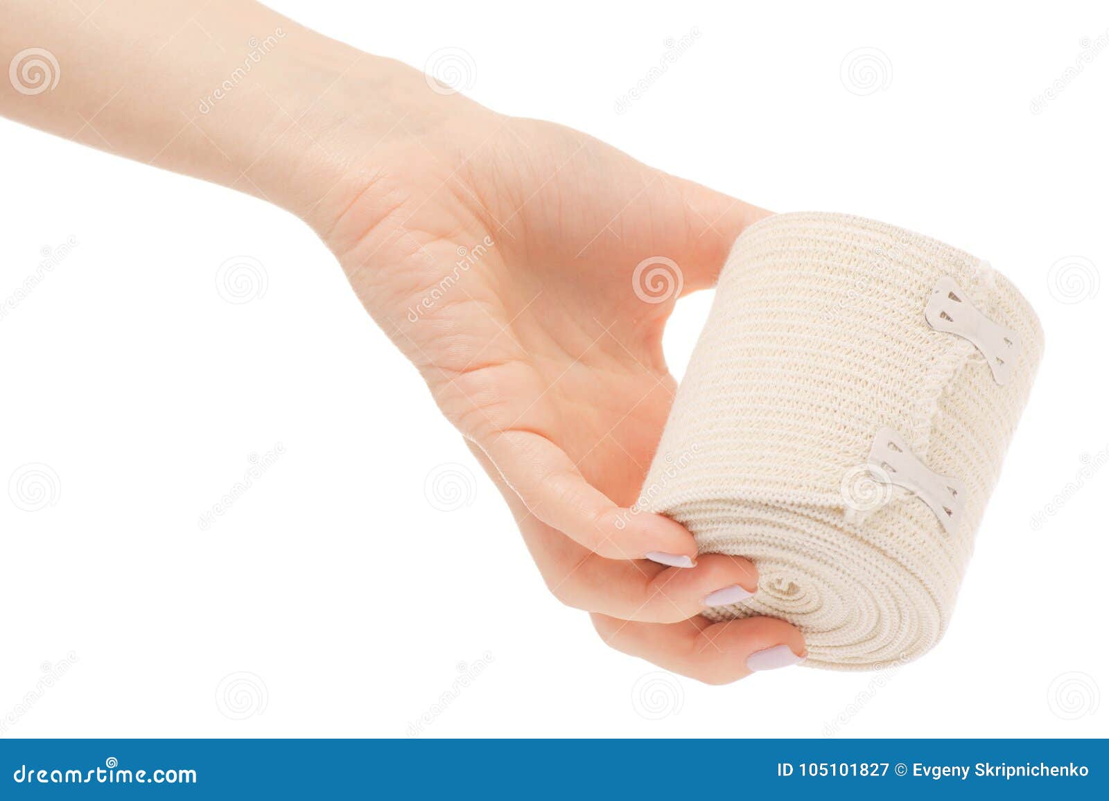 Roll Elastic Bandage in Hand Stock Image - Image of background ...