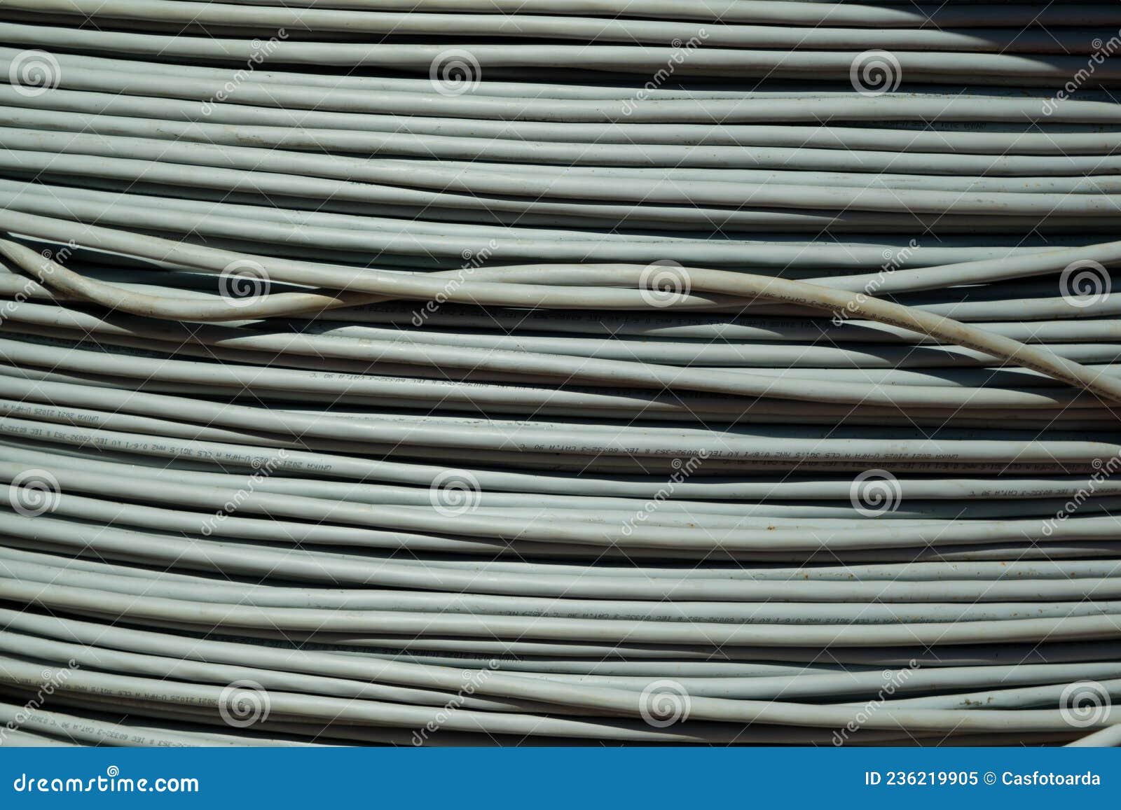 A roll of electrical cable stock image. Image of line - 236219905