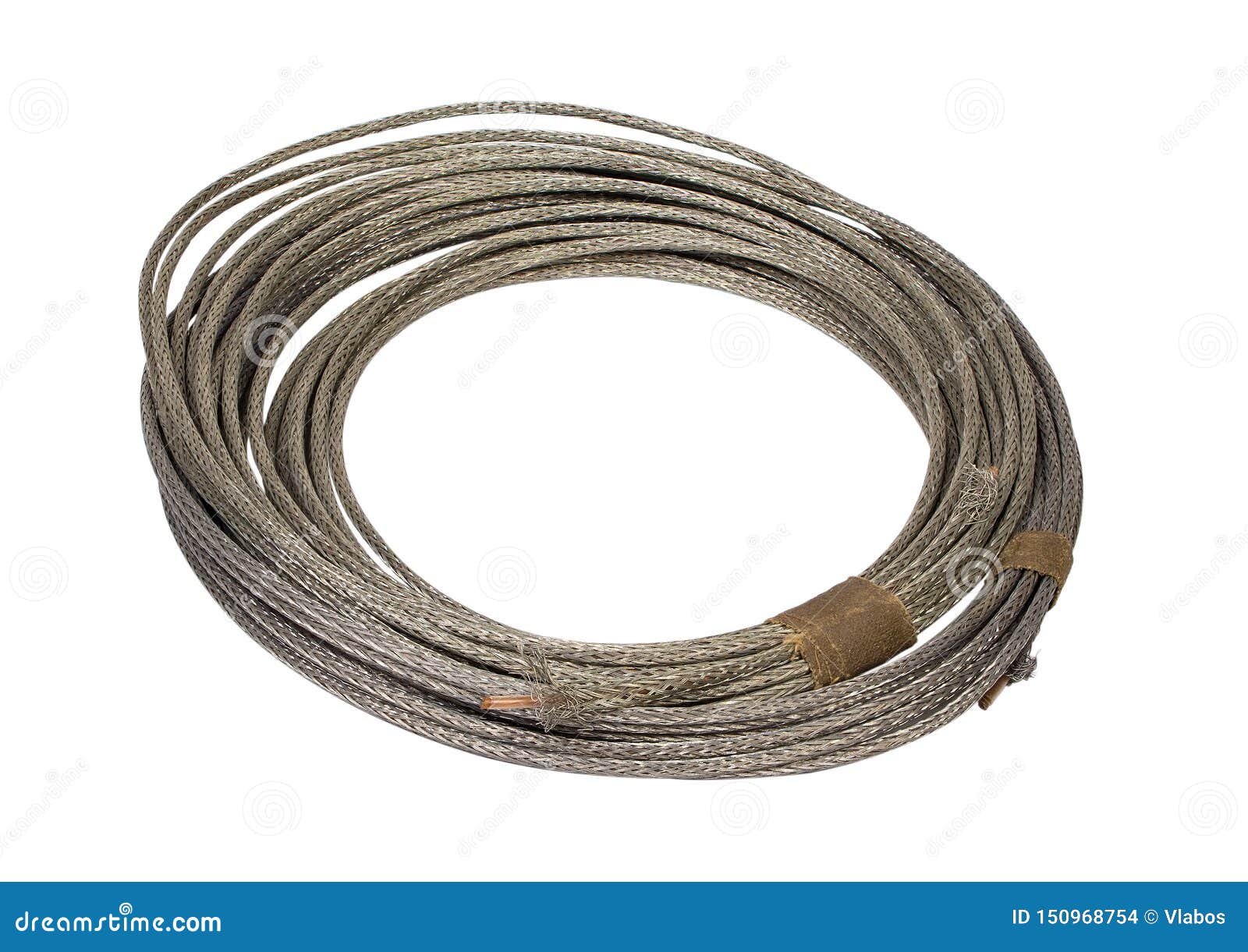 Roll of Electrical Wire in Metal Braid Stock Photo - Image of gray ...