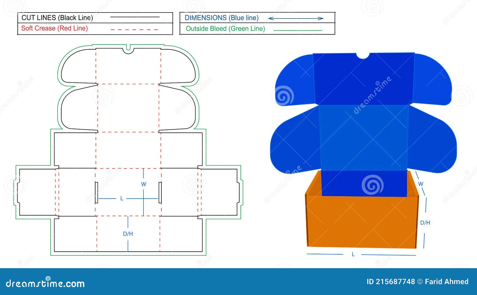 Corrugated Mailer Box Or Shipping Roll End Box With Separator Dieline ... Corrugated Mailer Box Or Shipping Roll End Box With Separator Dieline ...