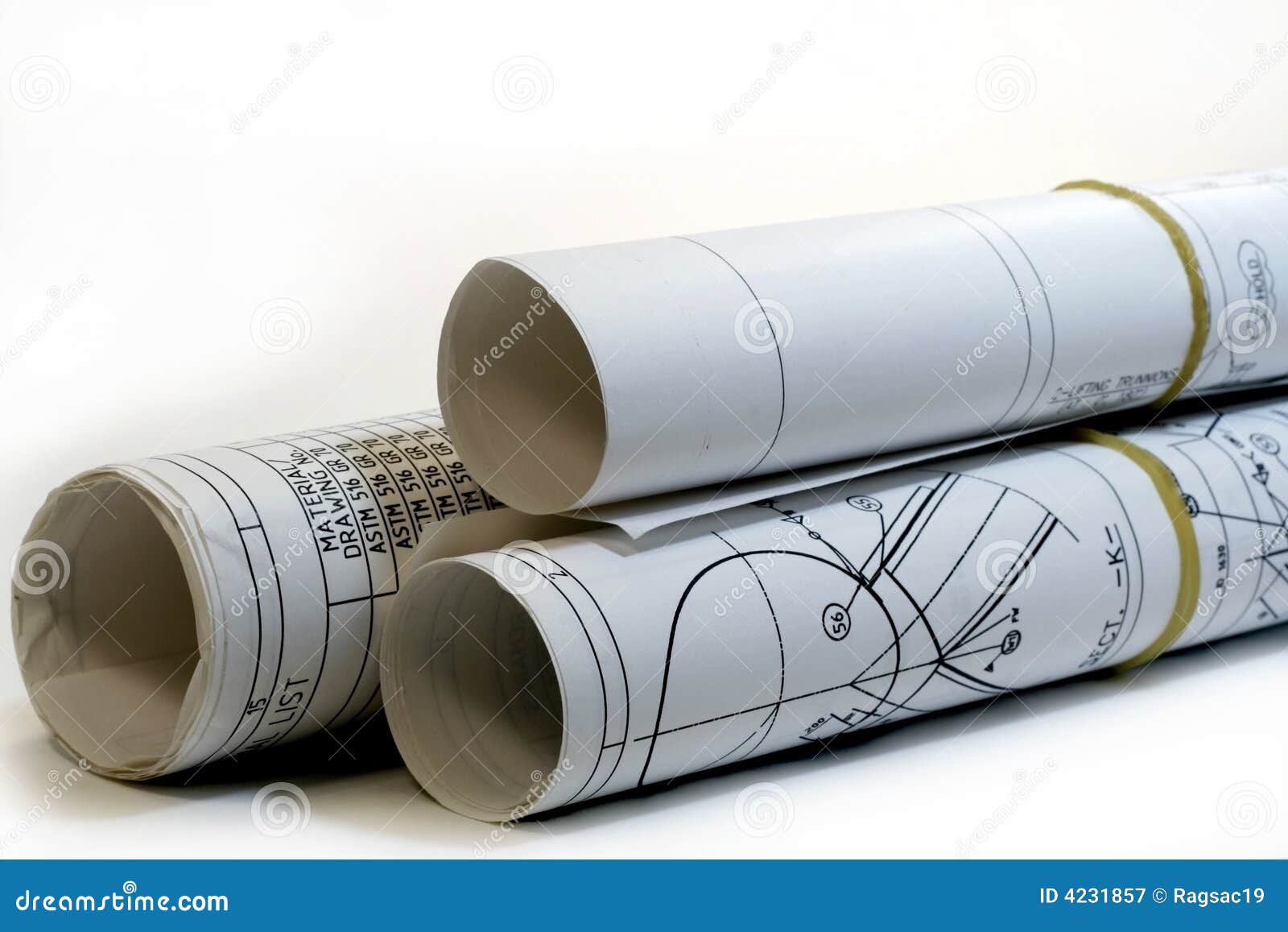 Roll of Engineering Drawings Stock Image - Image of draft, mechanical ...