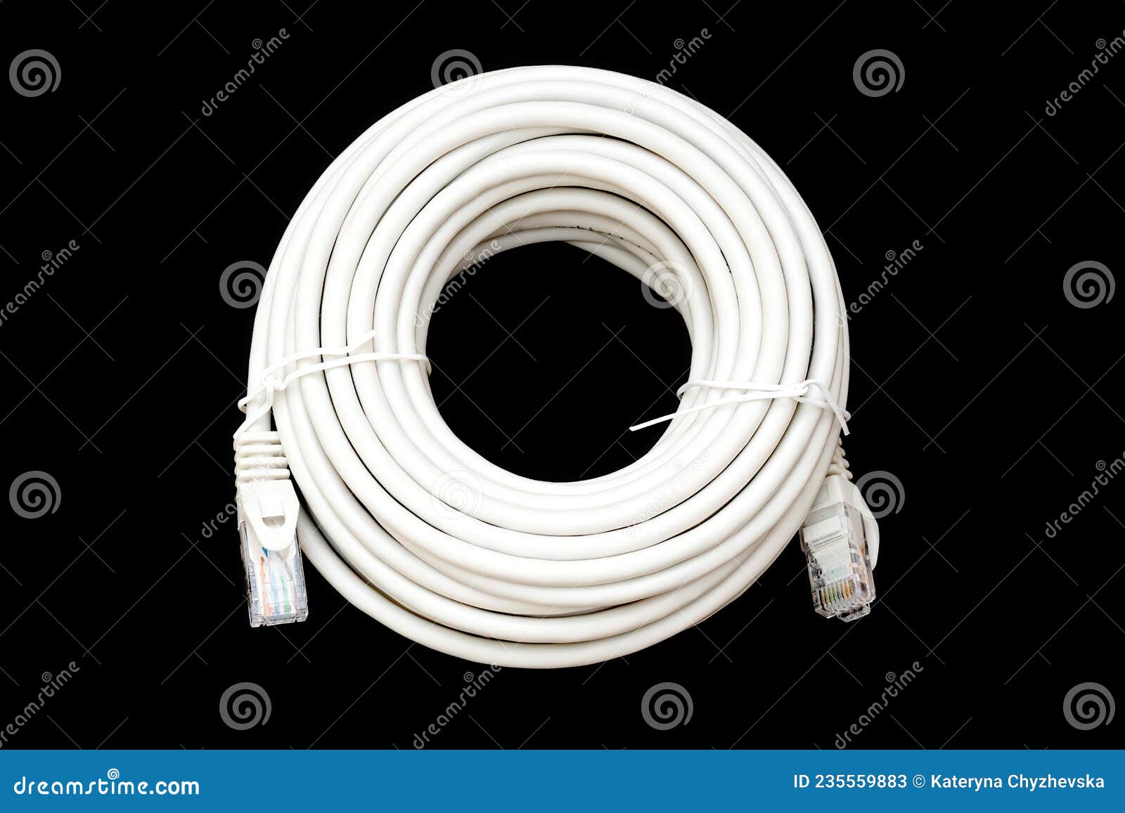 Roll of ethernet cable stock image. Image of network - 235559883