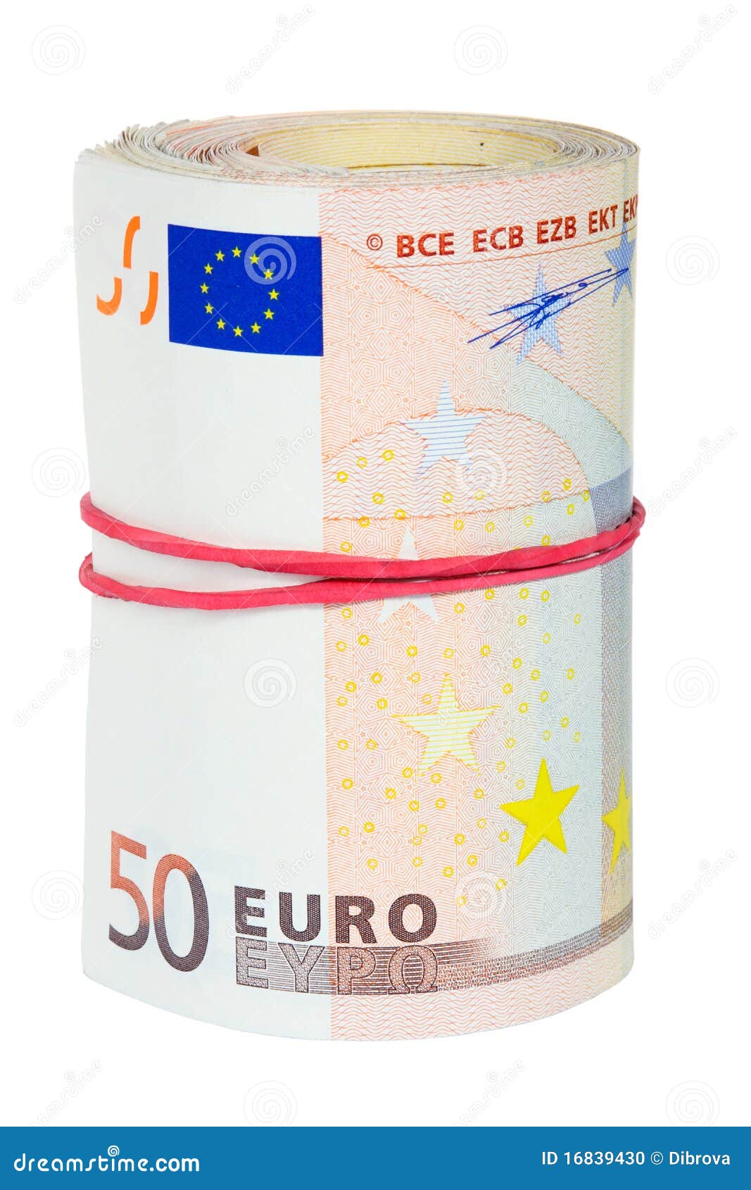 Roll of euro stock photo. Image of commerce, financial - 16839430