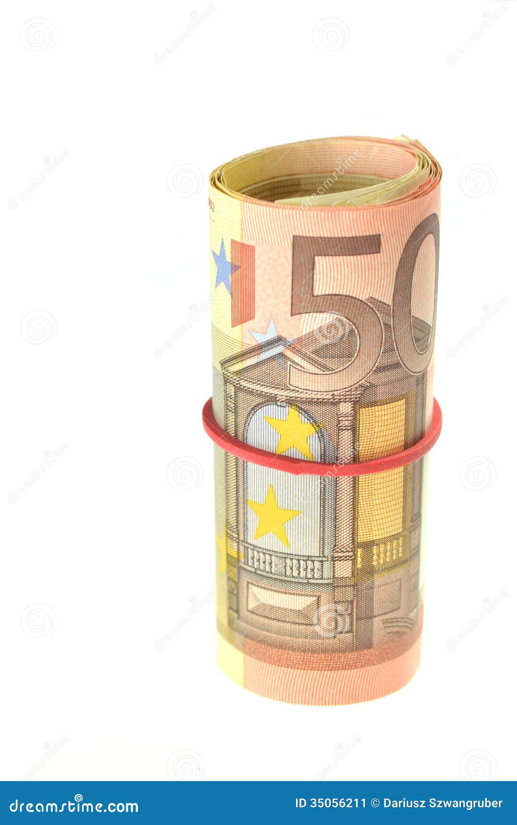 Roll of euro banknotes stock image. Image of money, investment - 35056211