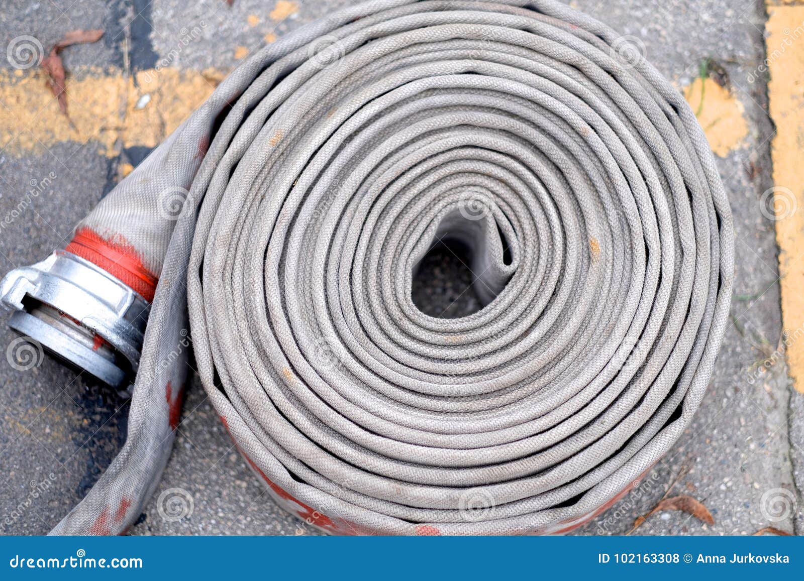 A Roll of Fire-resistant Fire Hose Stock Photo - Image of ...