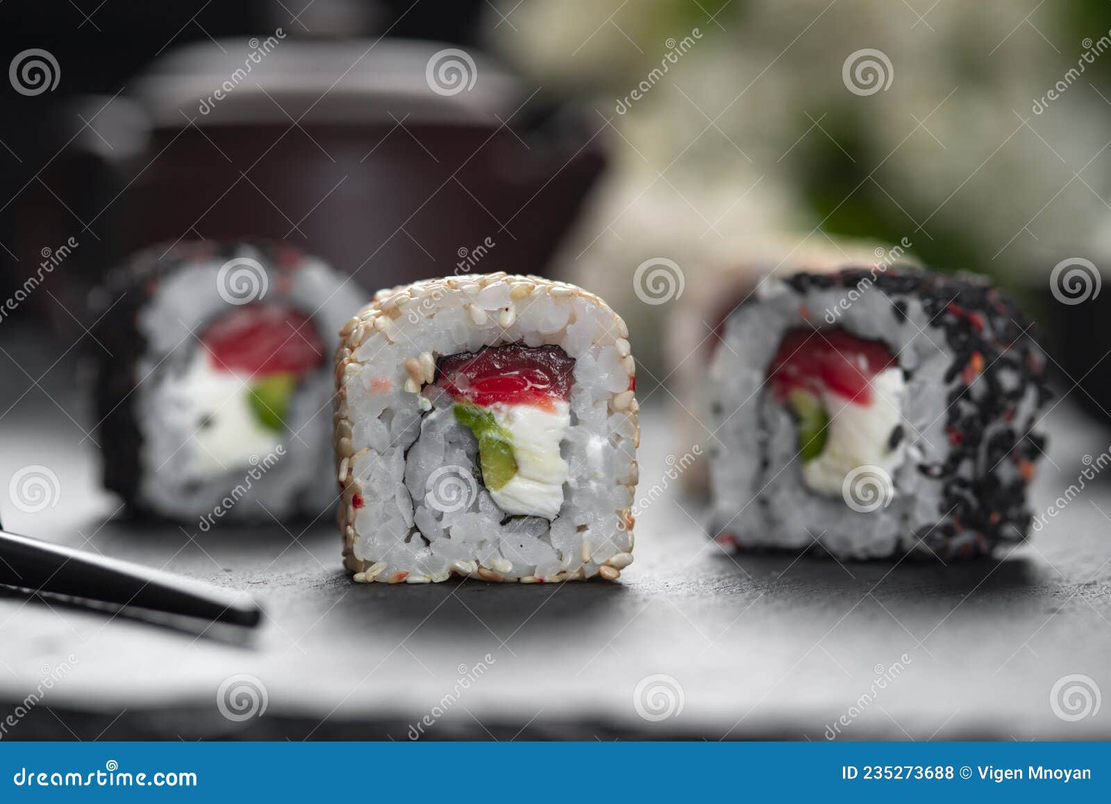 Chess Roll . Japanese Kitchen, Restaurant Stock Photo - Image of fish ...