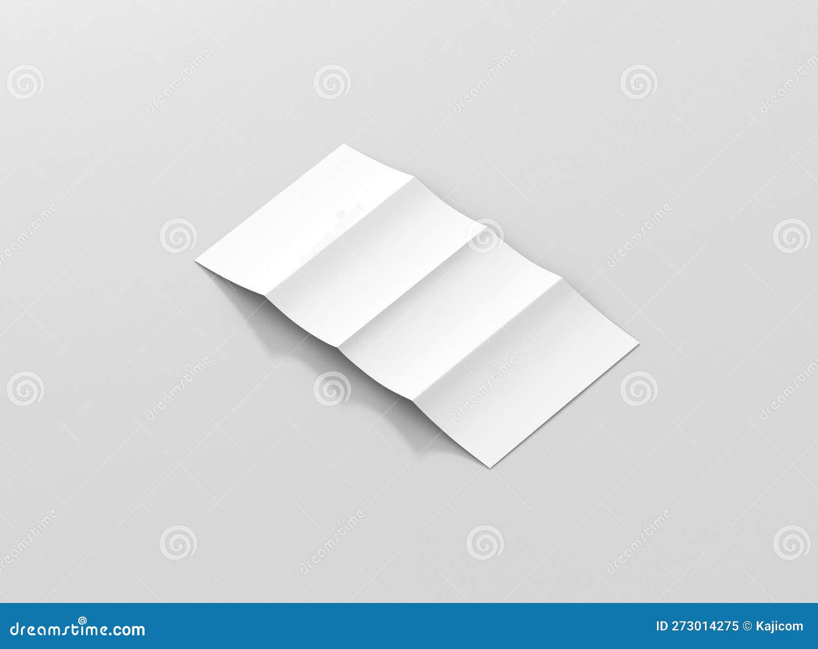 4 Roll Fold Brochure Mockup DL Back Open Side Stock Illustration ...