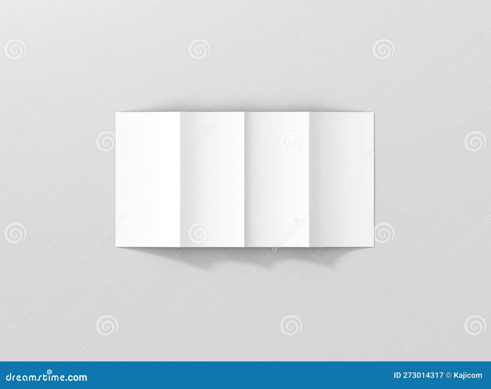 4 Roll Fold Brochure Mockup DL Back Open Top Stock Illustration ...