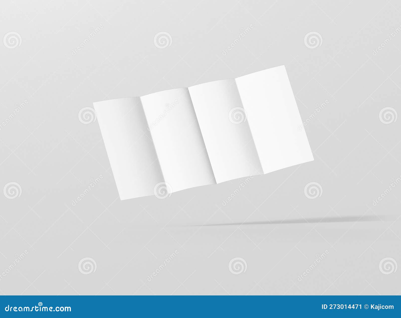 4 Roll Fold Brochure Mockup DL Open Front View Stock Illustration ...