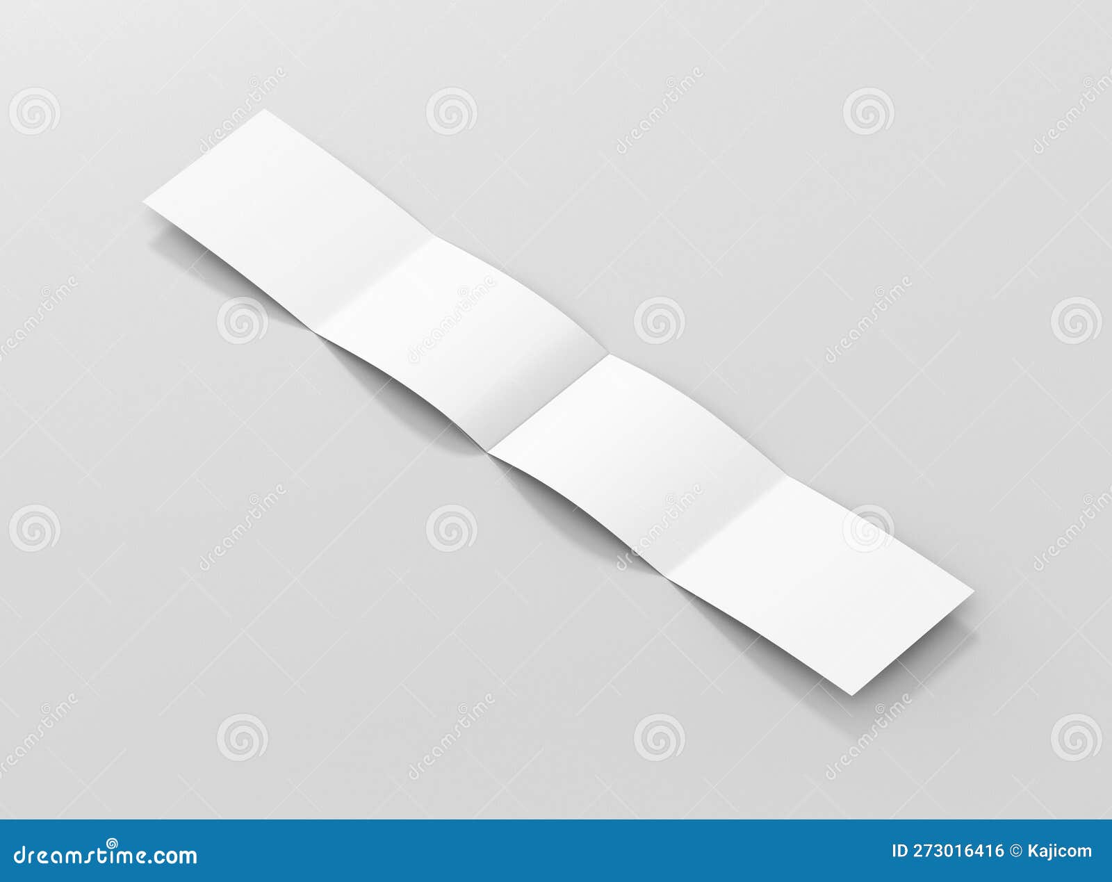4 Roll Fold Brochure Mockup Ls Open Side Stock Illustration ...