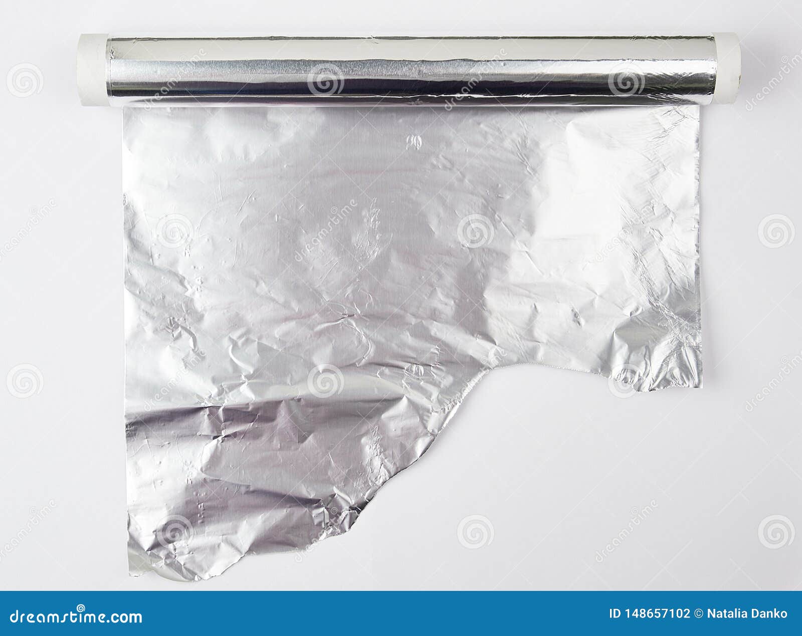 Roll of Gray Foil for Baking and Packaging Food Stock Photo - Image of ...