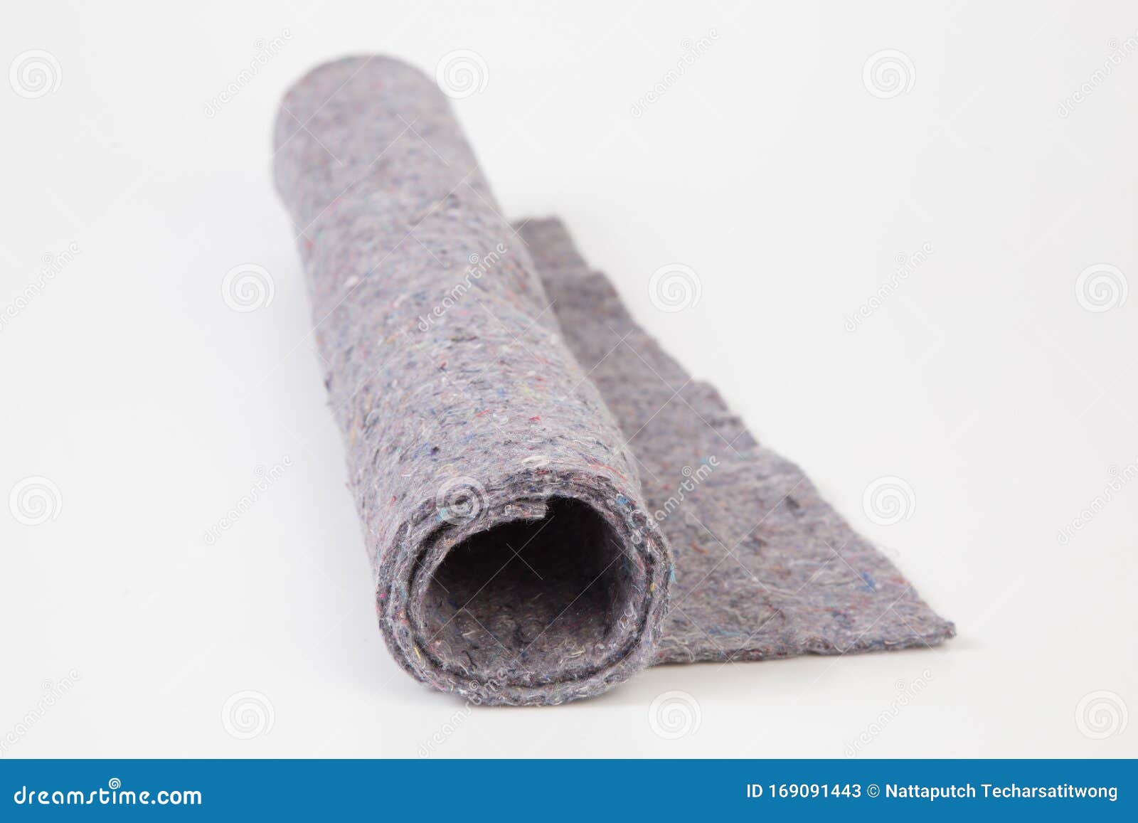 Roll of Gray Thick Fabric on the White Background Stock Image - Image ...