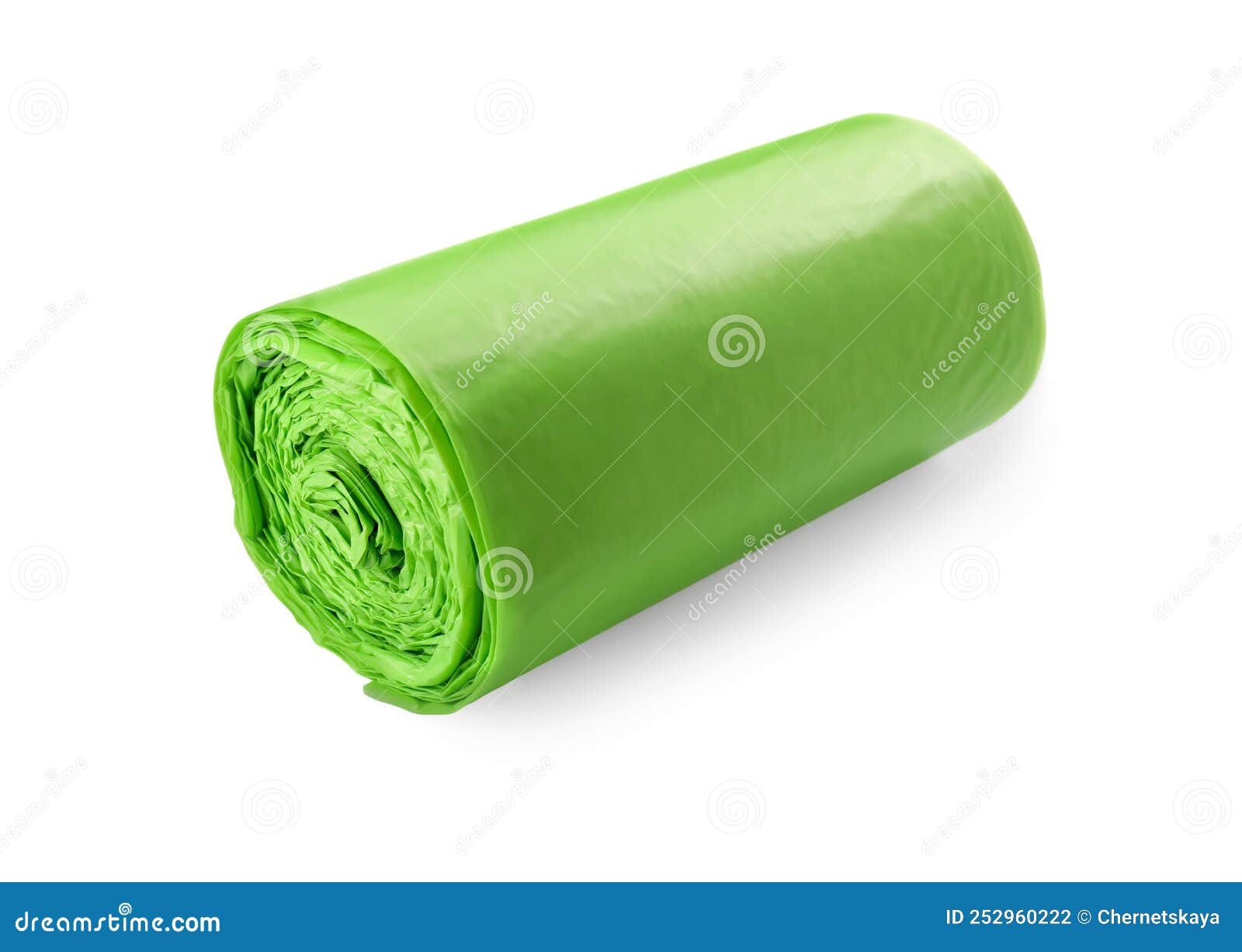 Roll of Green Garbage Bags Isolated on White Stock Photo - Image of ...