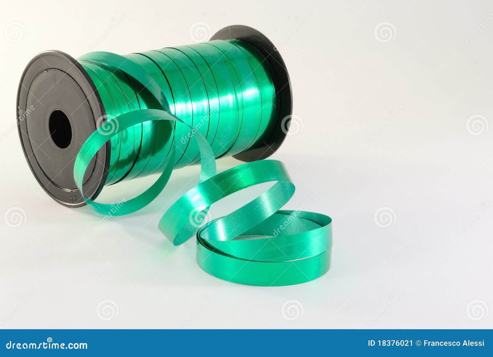 Roll of green ribbon stock image. Image of birthday, white - 18376021