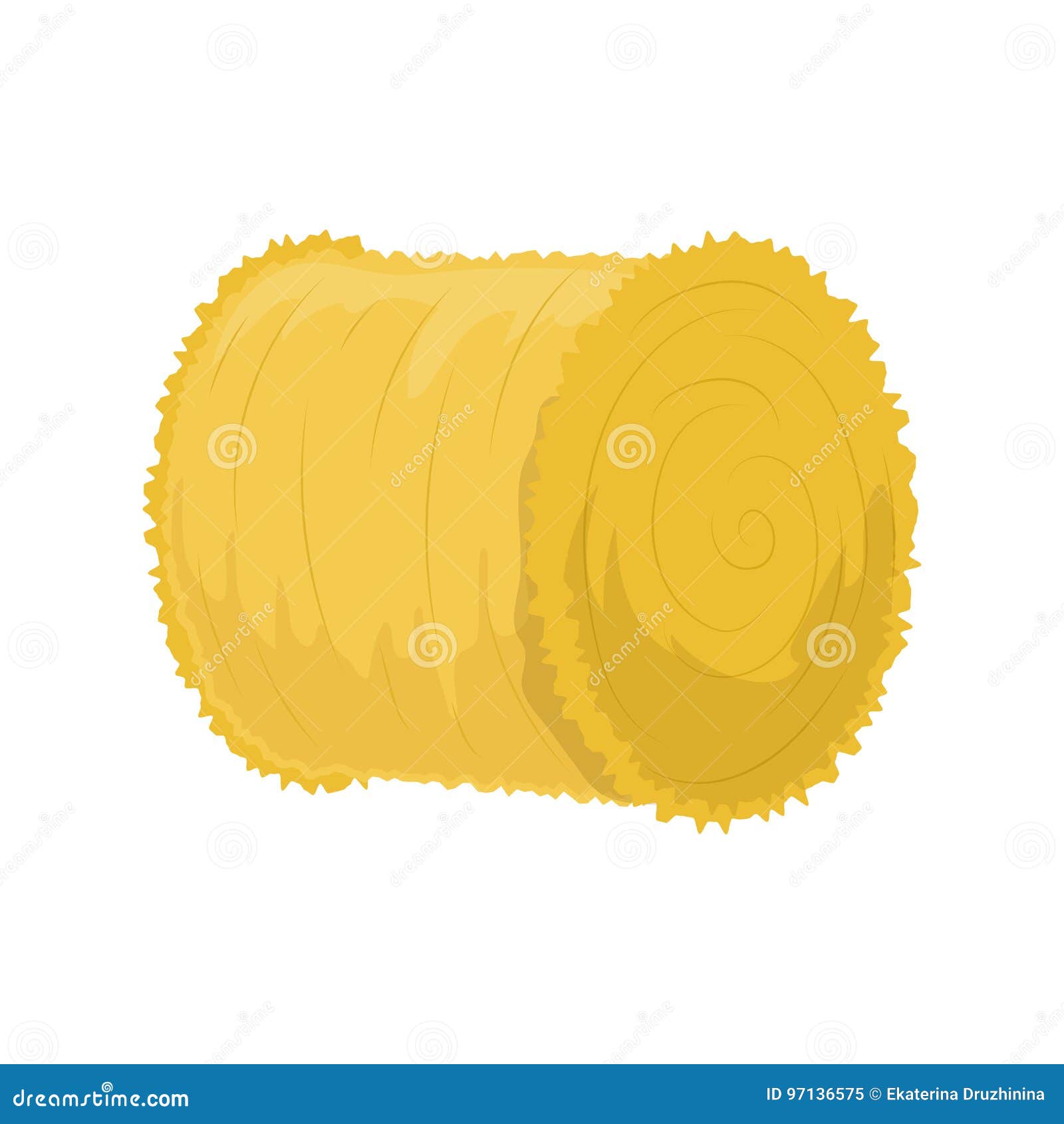 Roll of hay flat icon stock vector. Illustration of roll - 97136575