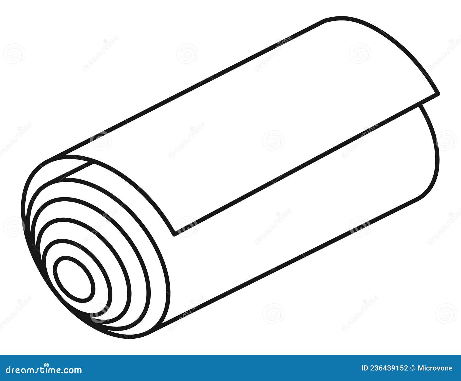 Roll Icon. Fabric or Paper Scroll. Ribbon or Cloth Package Stock Vector ...