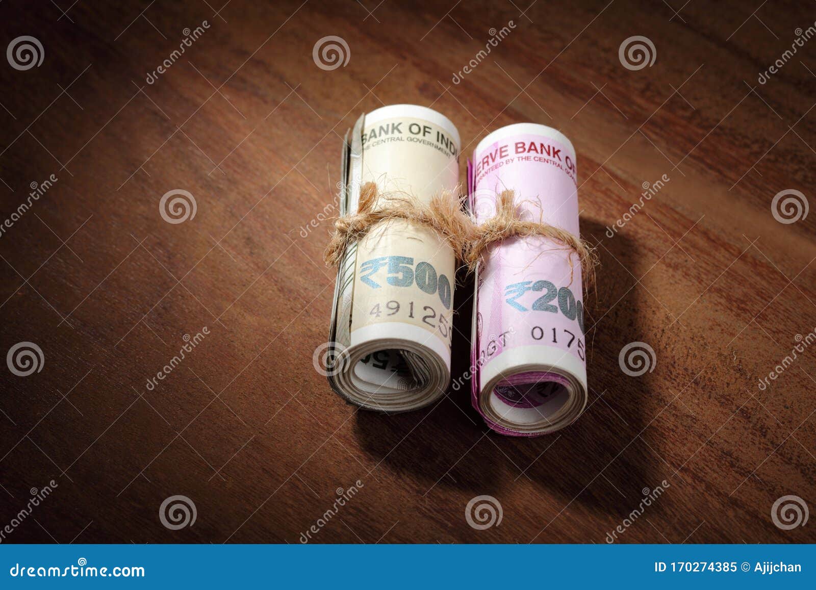 Roll Of Indian Rupees On White Royalty-Free Stock Photo | CartoonDealer ...