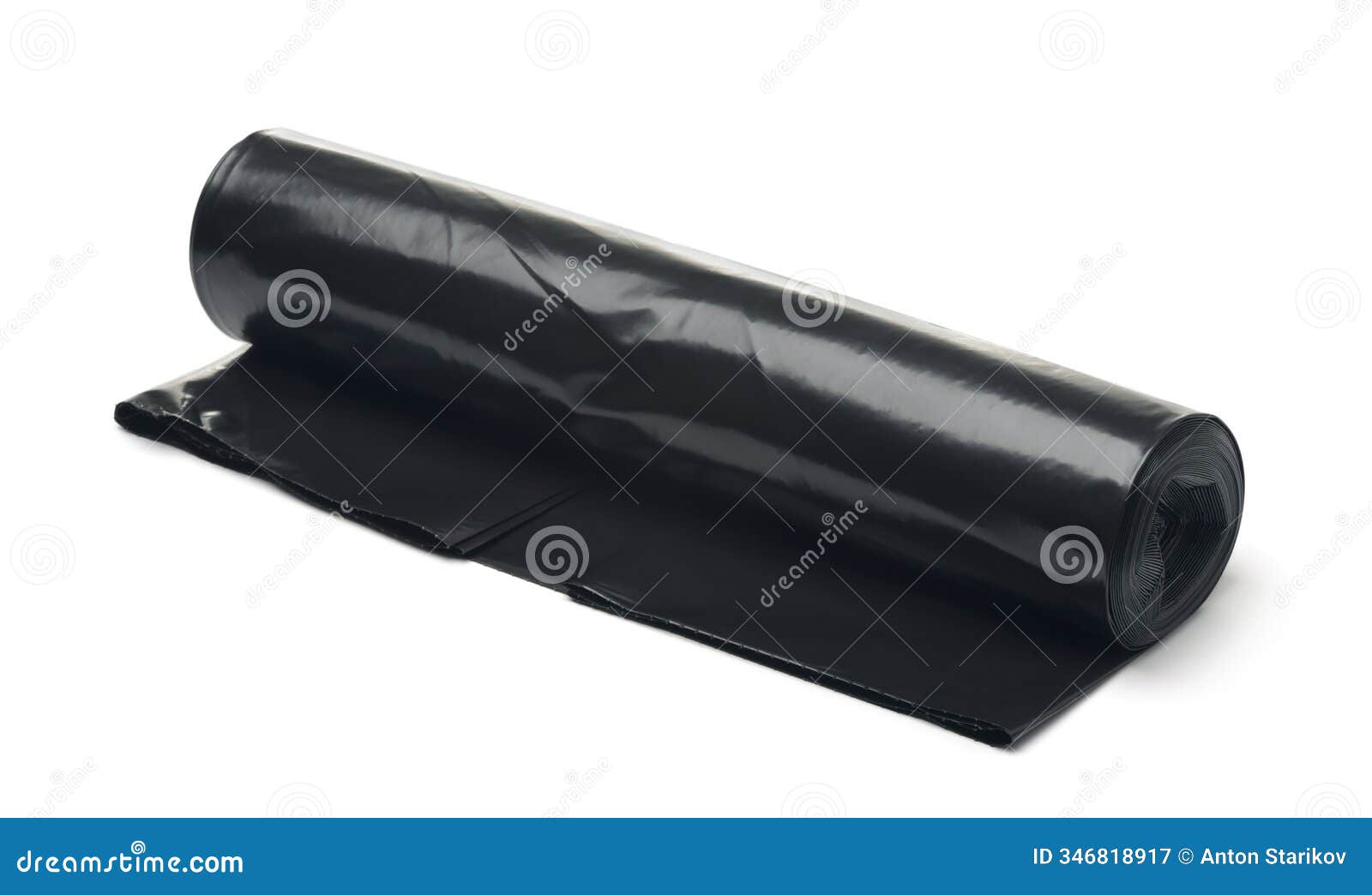 Roll of Large Black Plastic Trash Bags Stock Image - Image of ...