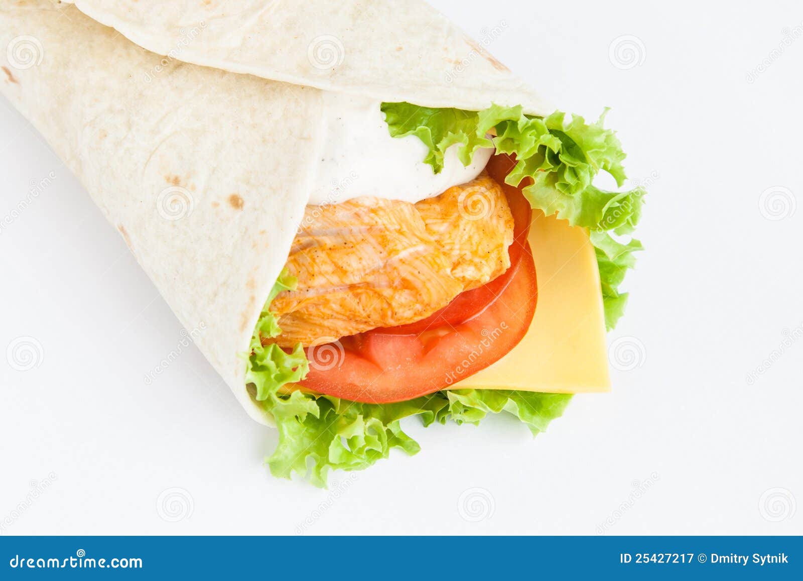 Roll from Lavash with Chicken Stock Image - Image of taste, tomato ...