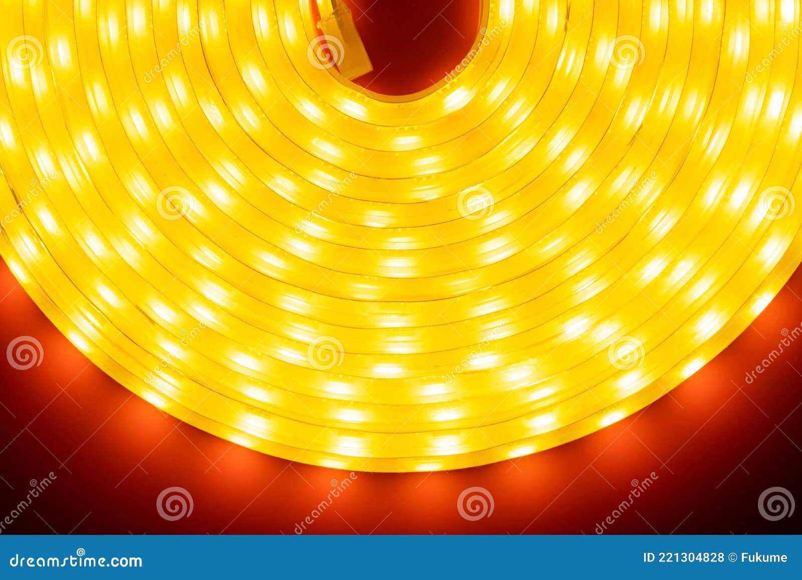 A Roll of LED Decorative Light, Golden Glow Strip Stock Photo - Image ...