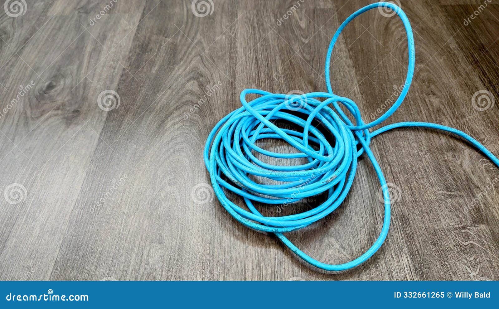 A Roll of Light Blue Internet Cable. Stock Image - Image of textile ...