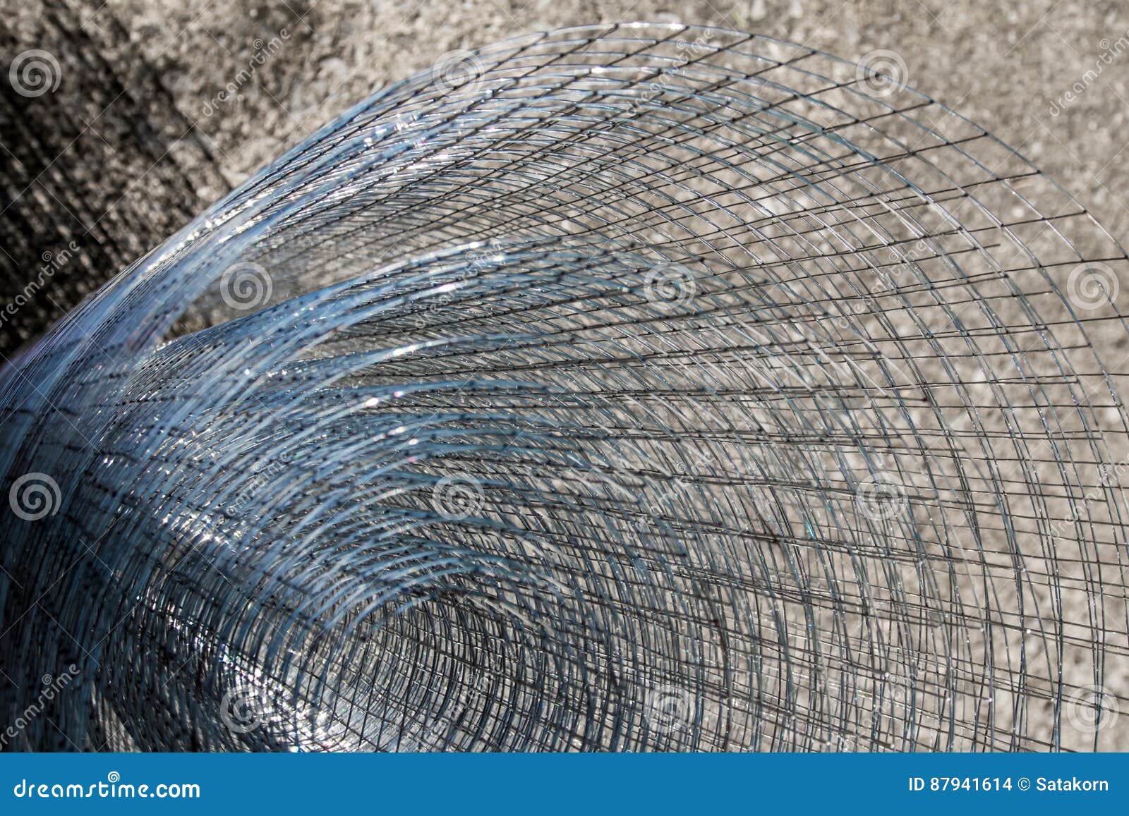 Roll Loose Shiny Thin Wire Grating Stock Photo - Image of metallic ...