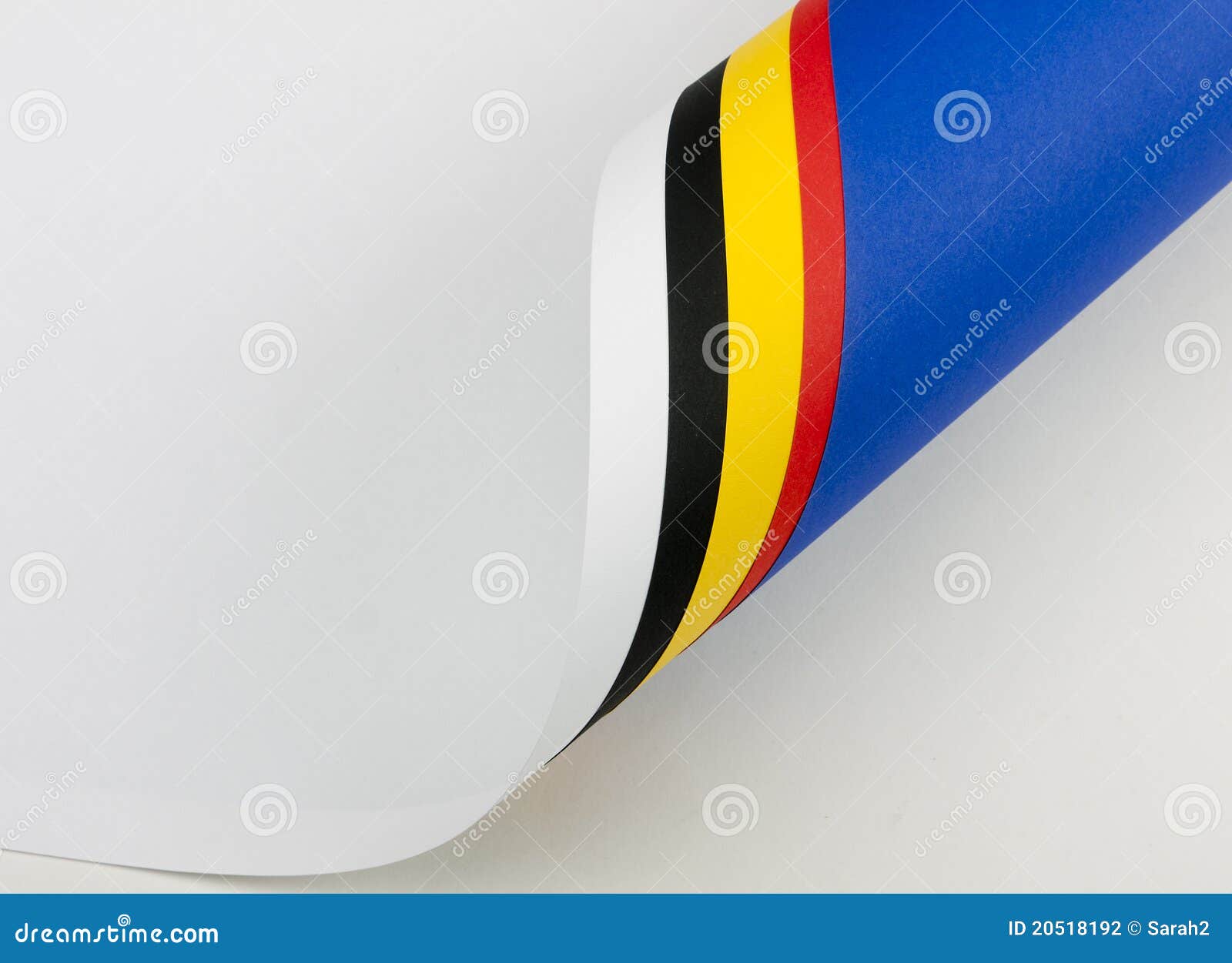 Roll of Many Coloured Paper - Background Stock Photo - Image of curved ...