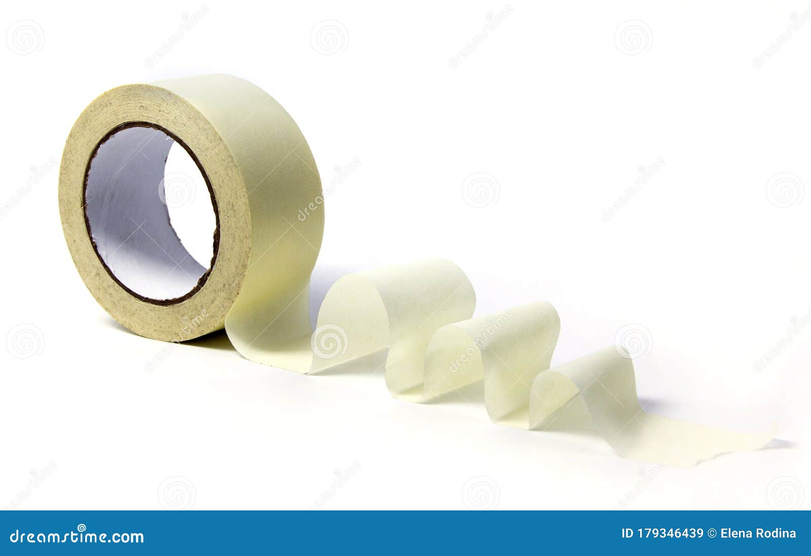 A Roll of Masking Tape on a White Background. Roll of Masking Tape on ...