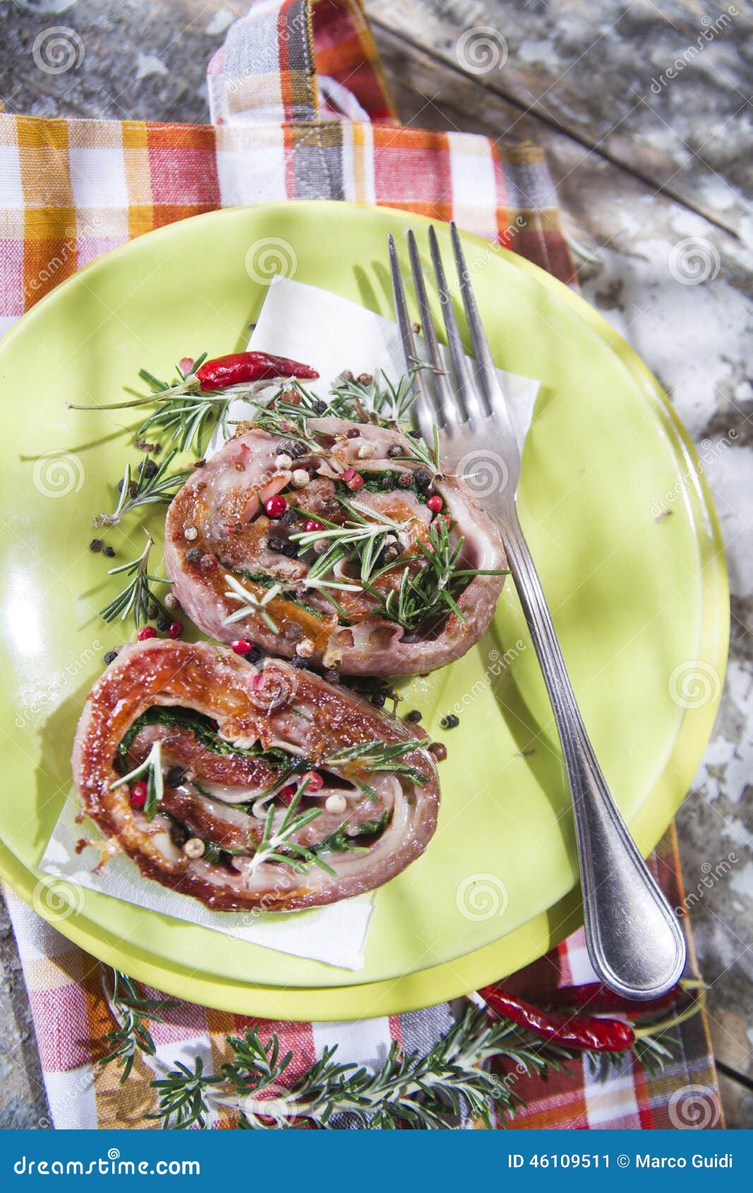 Roll meat cooked stock image. Image of cooked, meat, lettuce - 46109511
