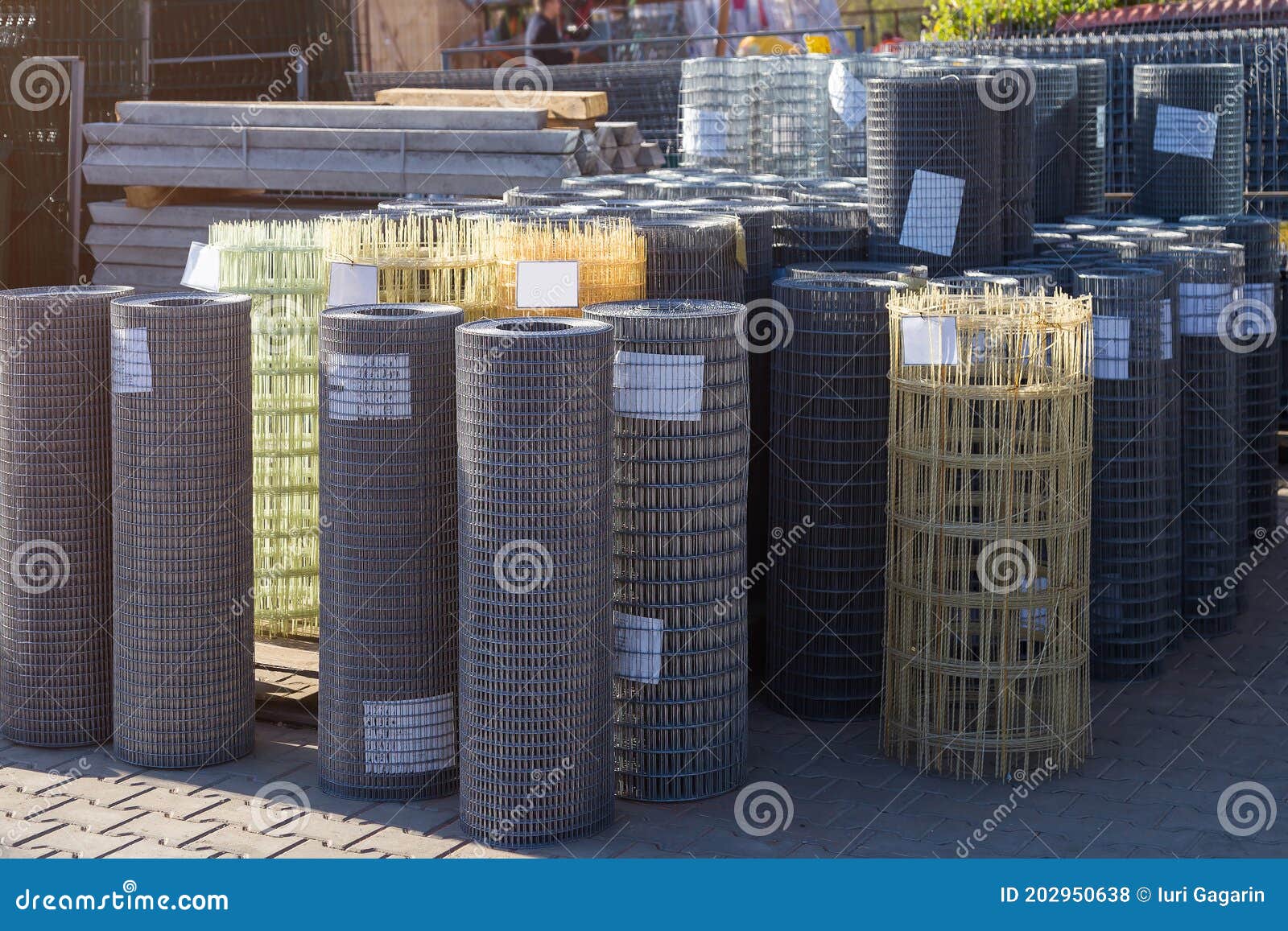 Roll Mesh for Quick Fencing. Wholesale Building Store Stock Photo ...