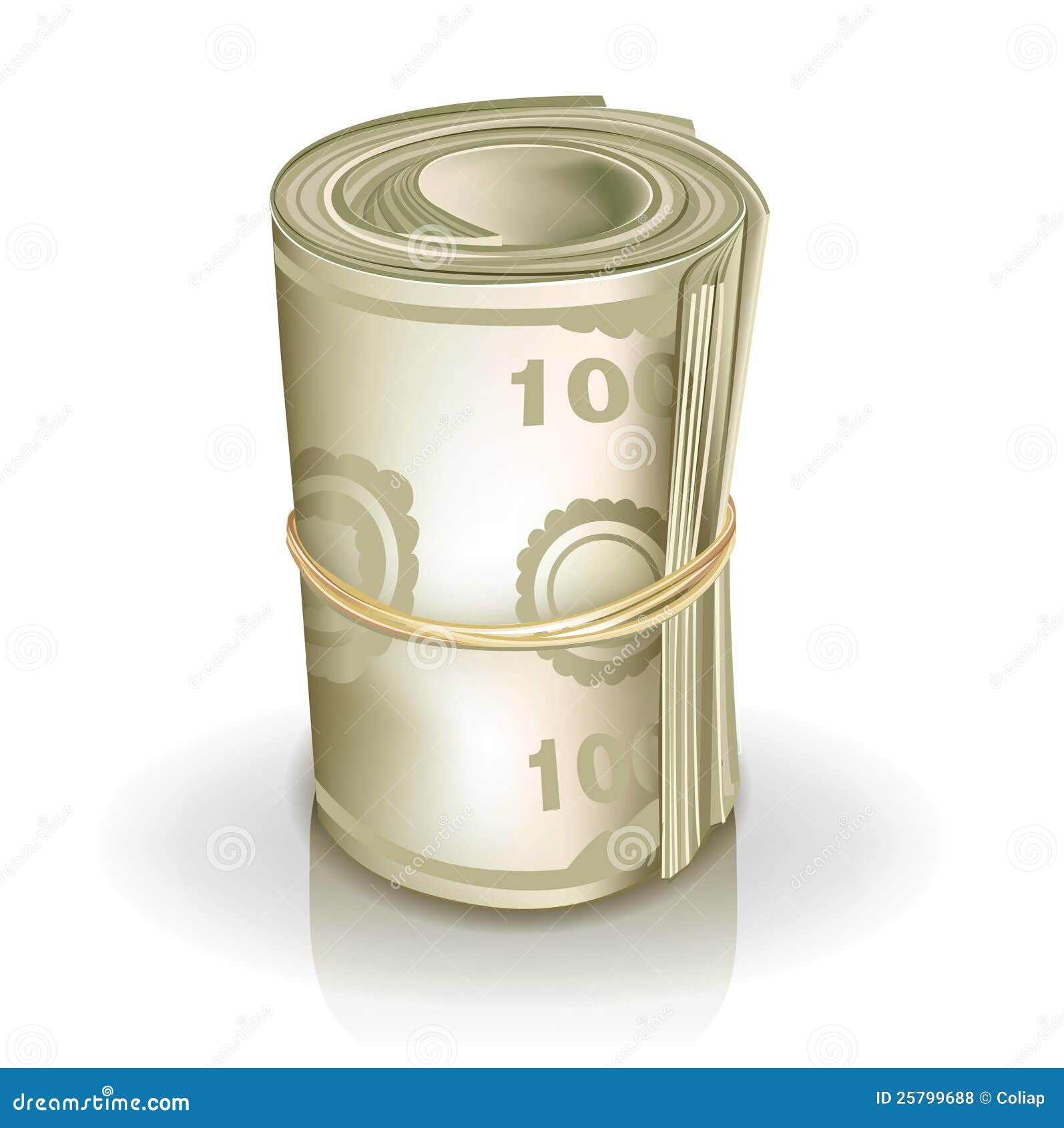 Roll of money stock vector. Illustration of banknote - 25799688