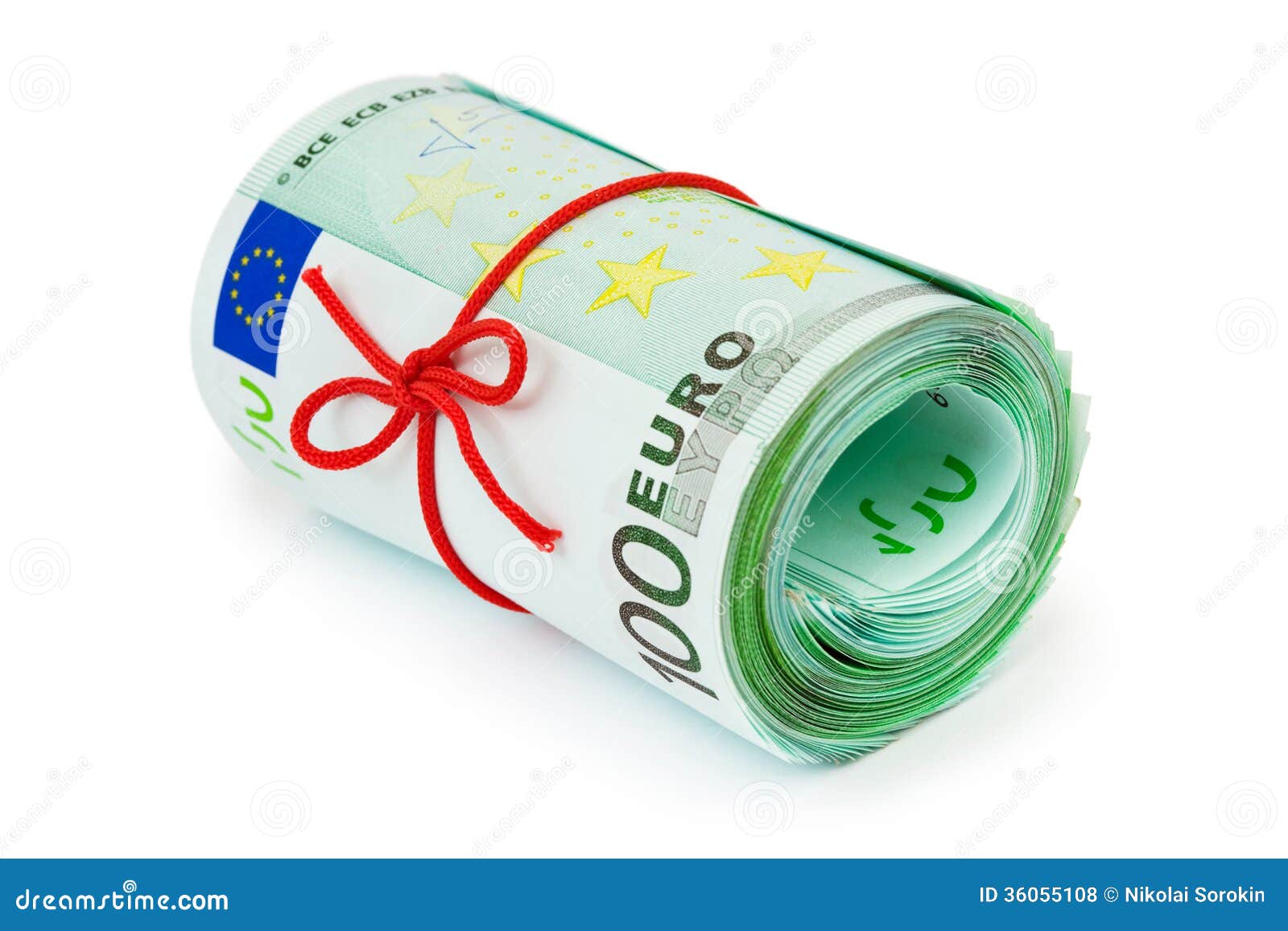 Roll of money and bow stock photo. Image of financial - 36055108