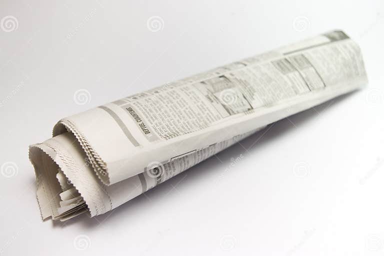 Roll news paper stock image. Image of business, reporter - 3336917