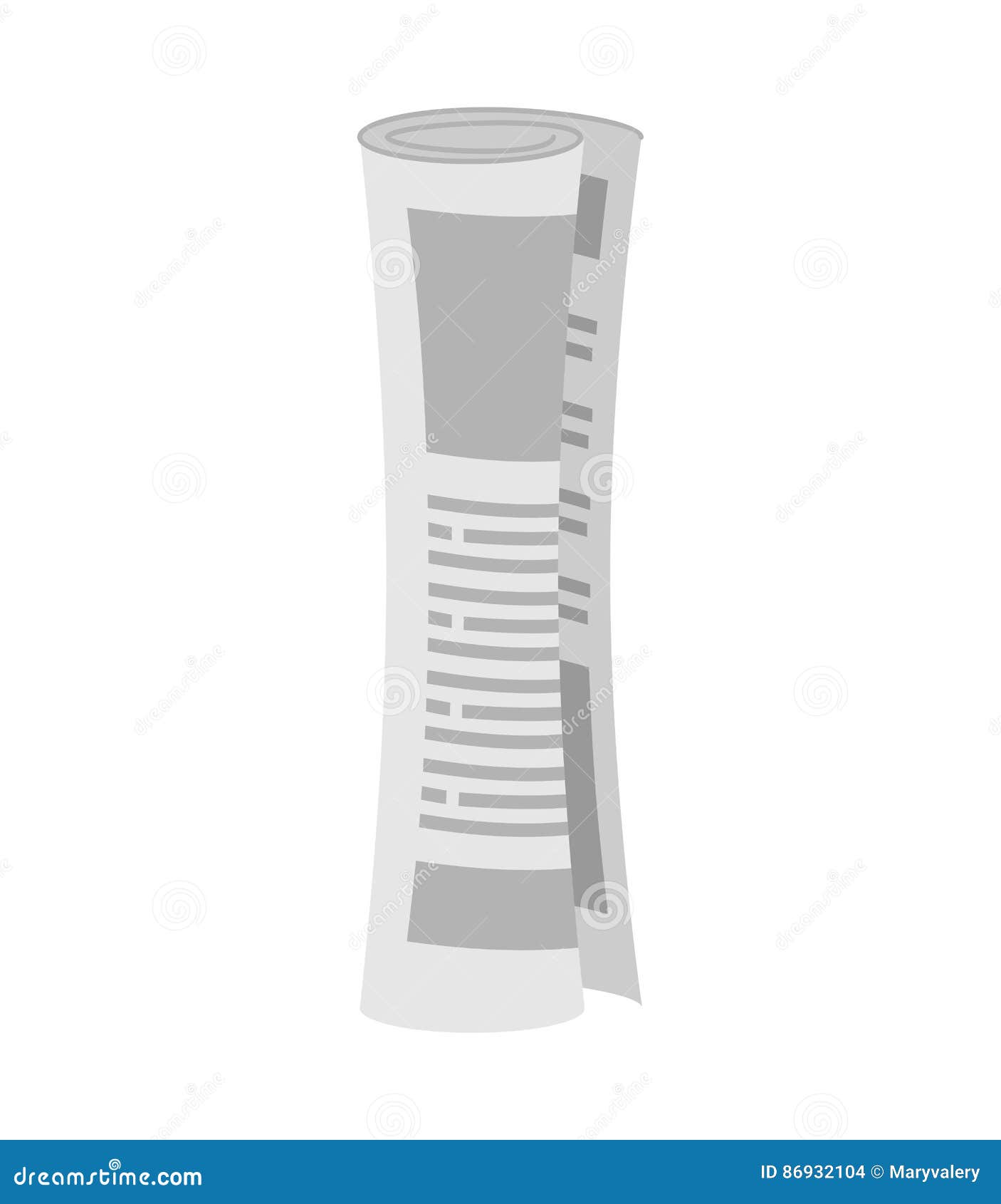 Roll of Newspapers Isolated. Rolled of Publications on White Background ...