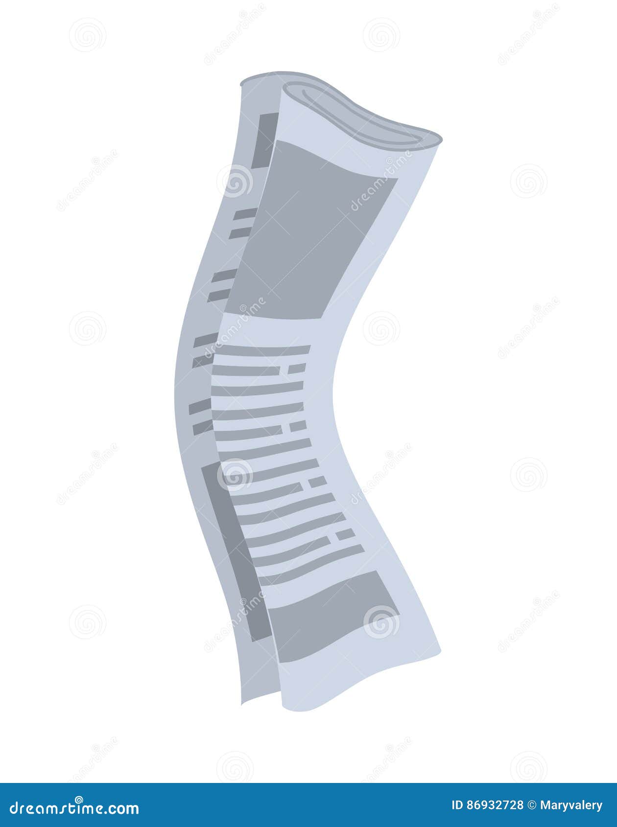 Roll of Newspapers Isolated. Rolled of Publications on White Background ...