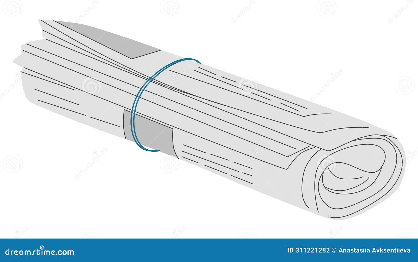 Roll of Newspapers Isolated. Rolled of Publications on White Background ...