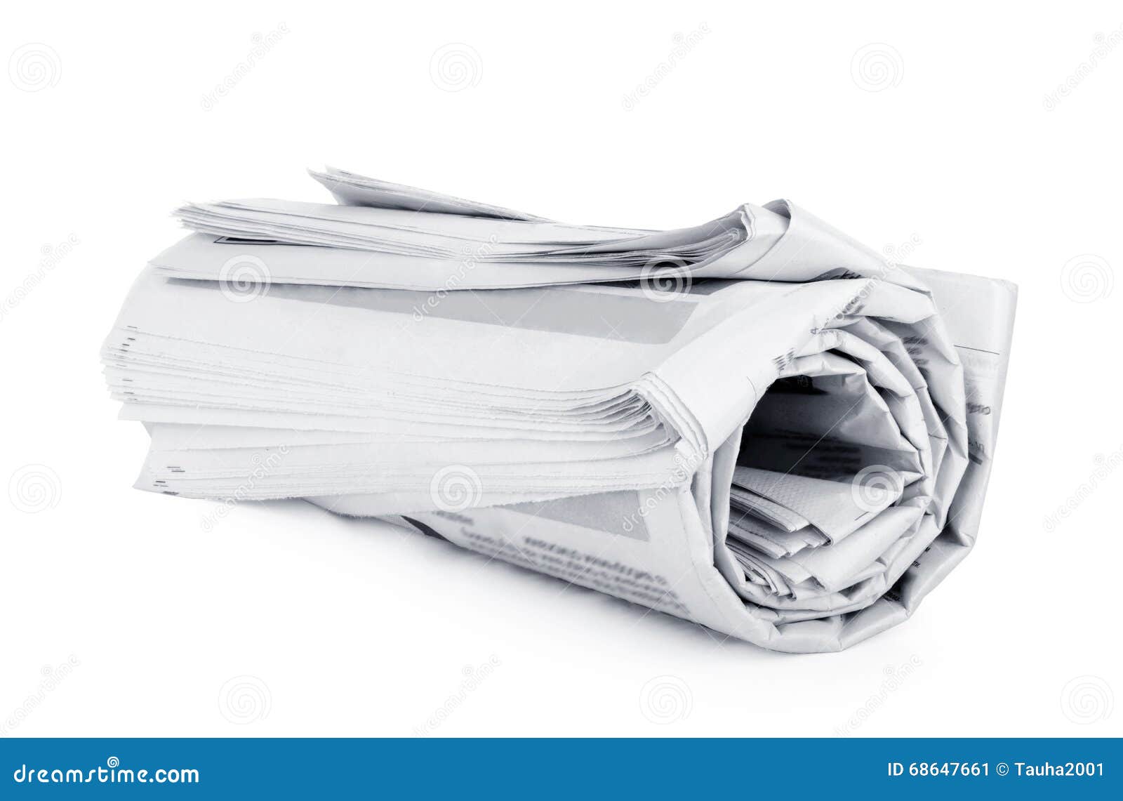 Roll of Newspapers, Isolated on White Stock Image - Image of empty ...