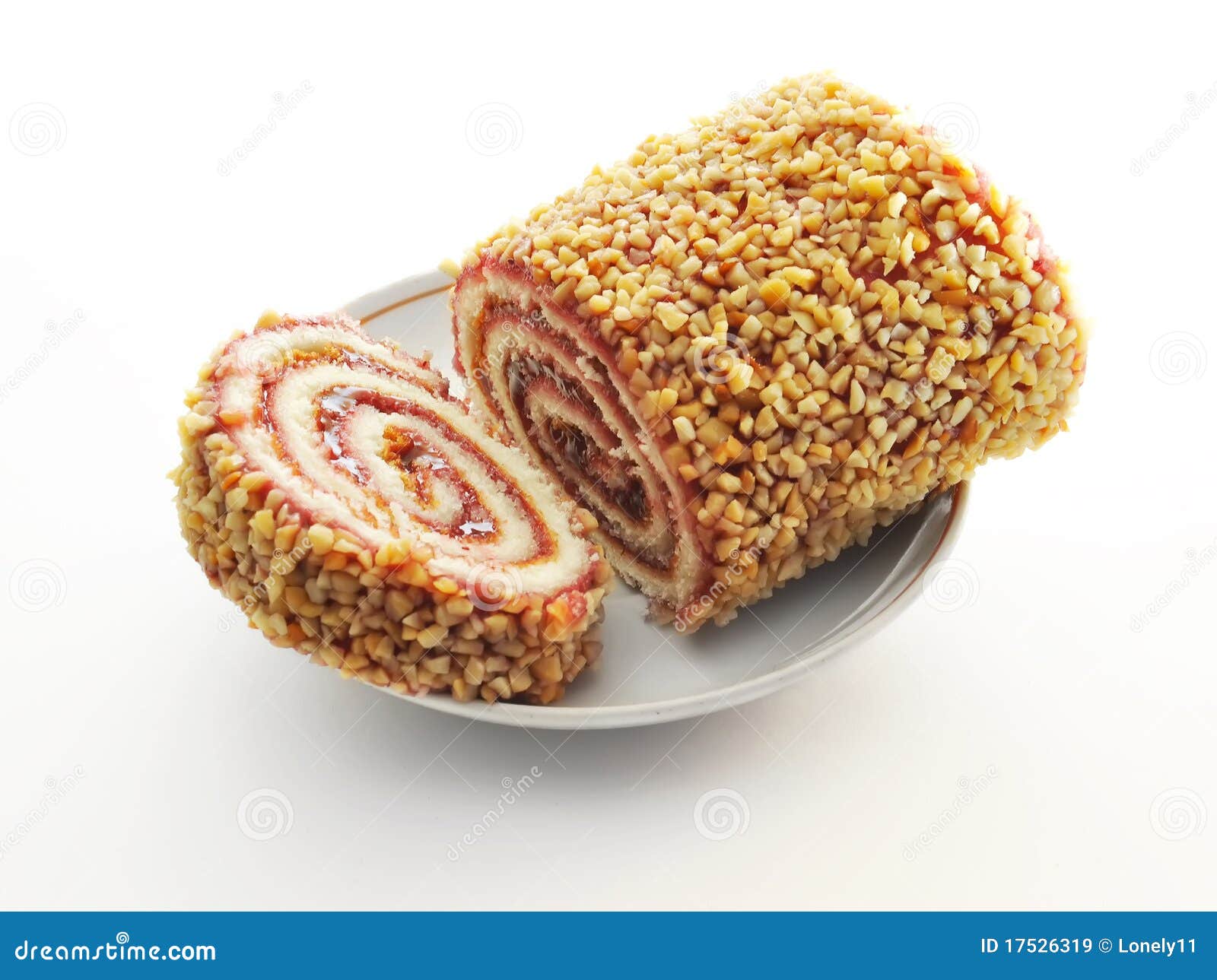 Roll with nuts stock image. Image of rolled, homemade - 17526319