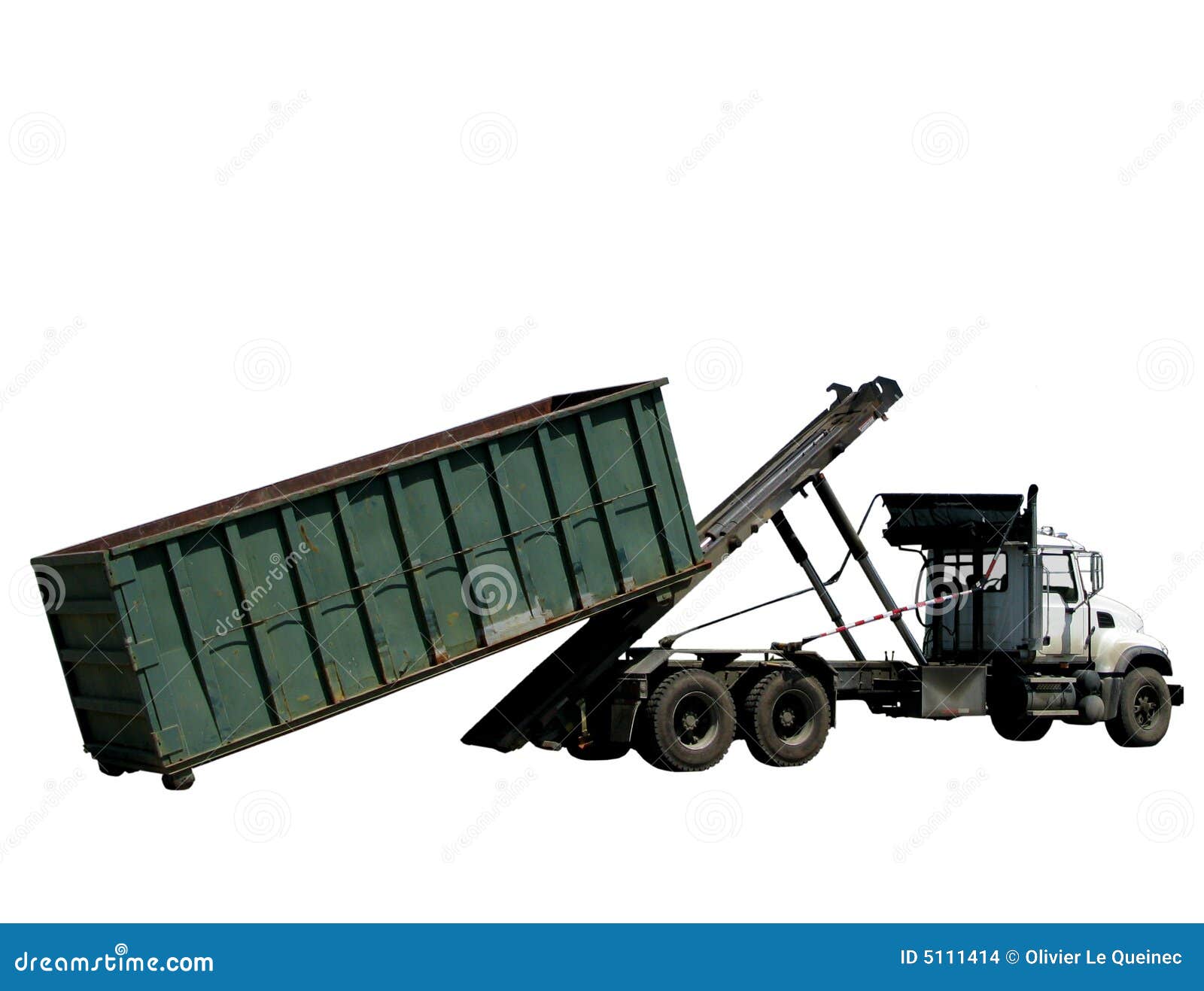 Roll Off Refuse Trash Container and Garbage Truck Stock Photo - Image ...