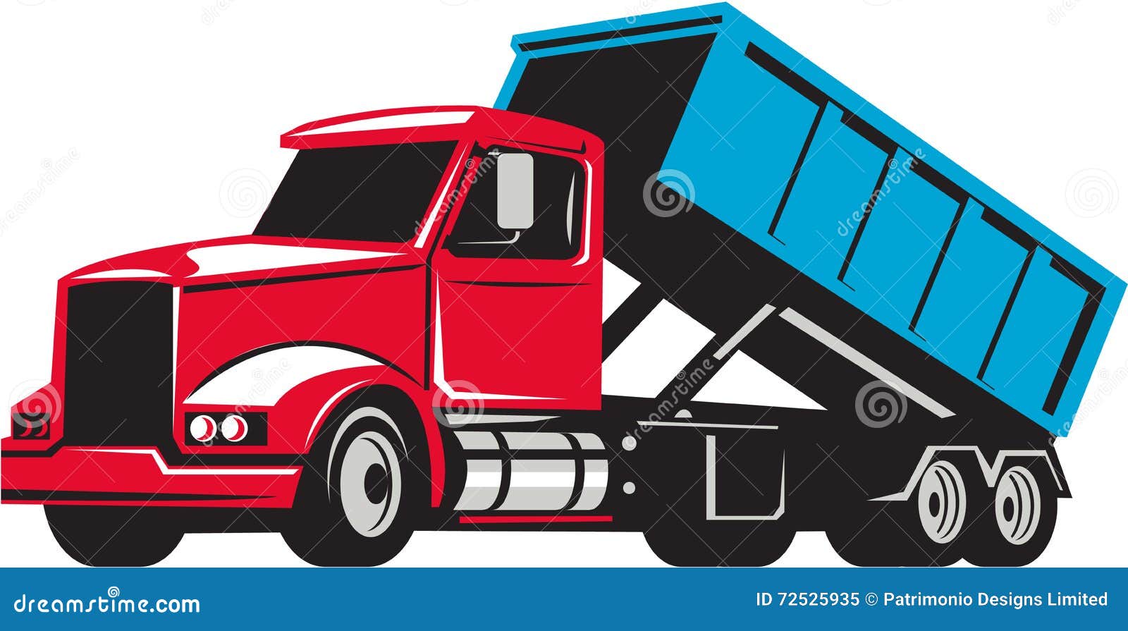 Roll-Off Truck Side Up Retro Stock Vector - Illustration of artwork ...