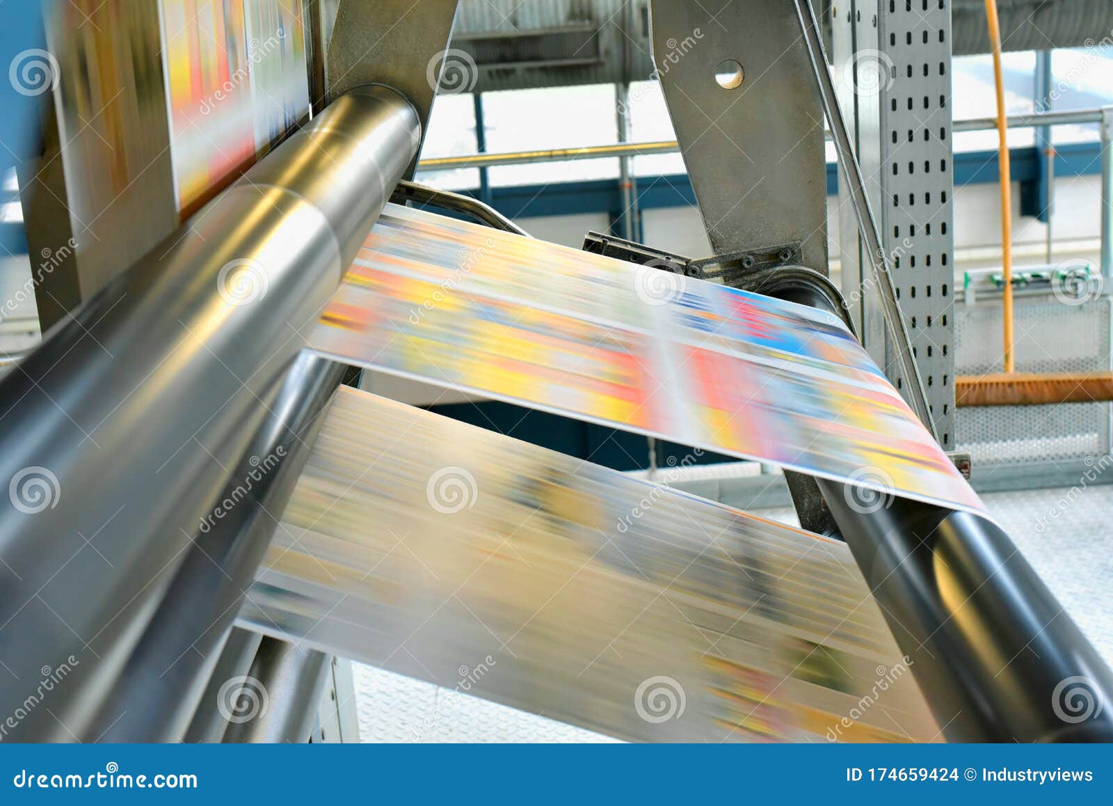 Roll Offset Print Machine in a Large Print Shop for Production of ...