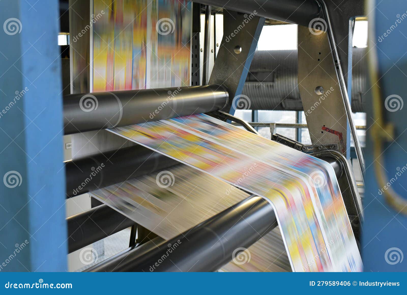 Roll Offset Print Machine in a Large Print Shop for Production of ...