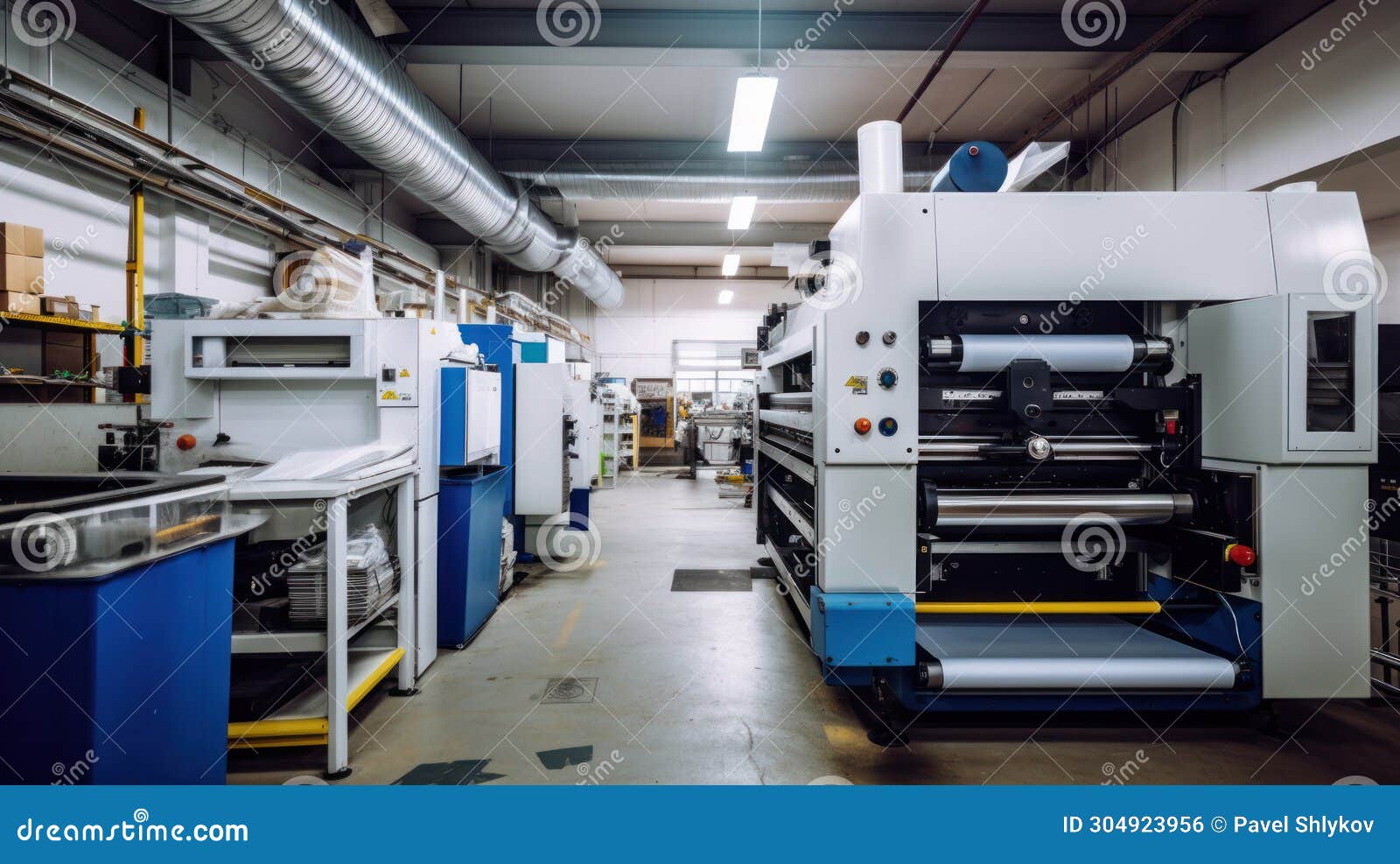 Roll Offset Print Machine in Large Print Shop for Production of ...