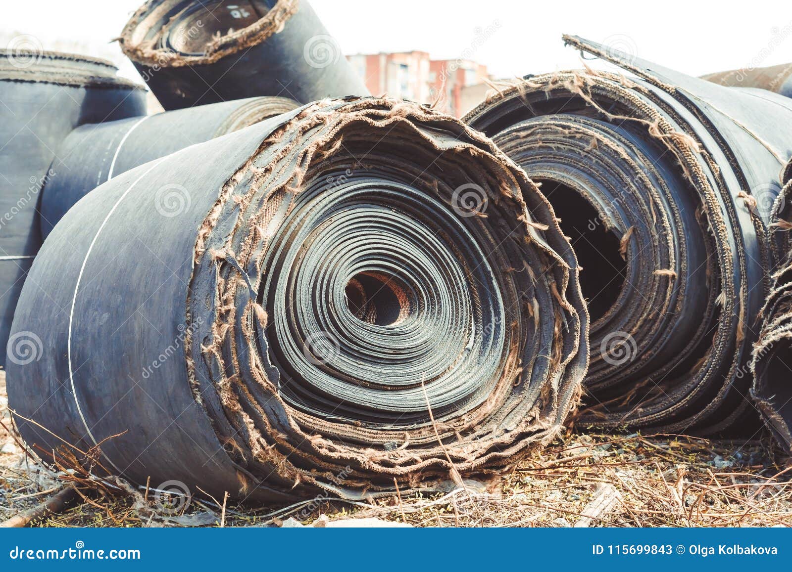 A roll of old rubber stock image. Image of equipment - 115699843