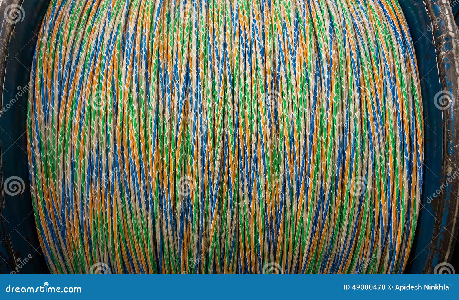 A Roll of Optical Fiber Cable Stock Photo - Image of clothing, color ...