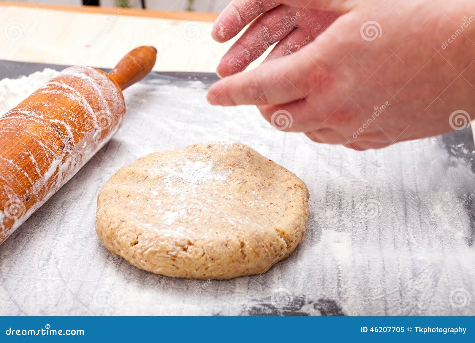 Roll Out the Biscuit Dough on the Baking Mat Stock Image - Image of ...