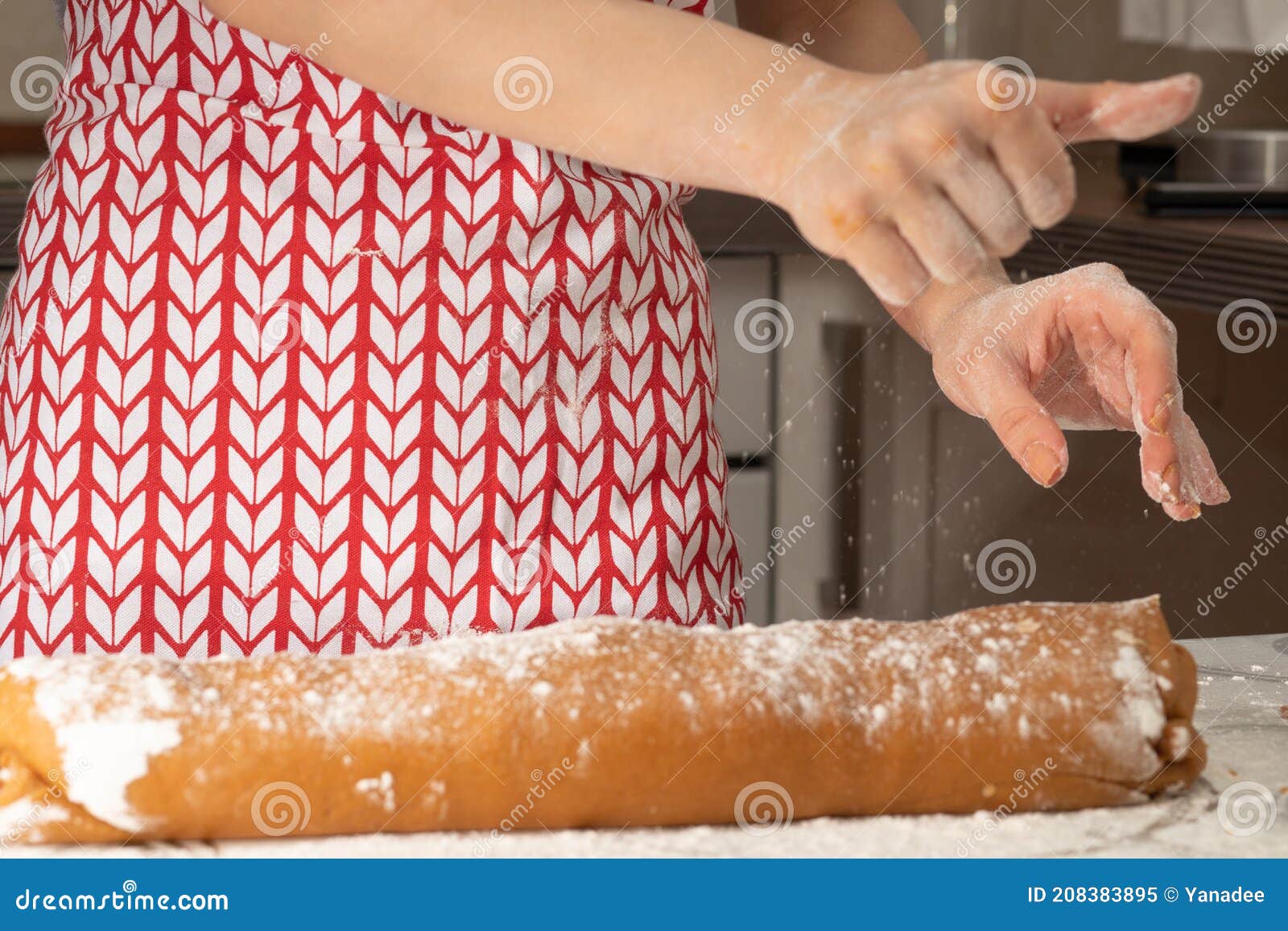 Roll Out Gingerbread Dough on the Table Stock Image - Image of making ...
