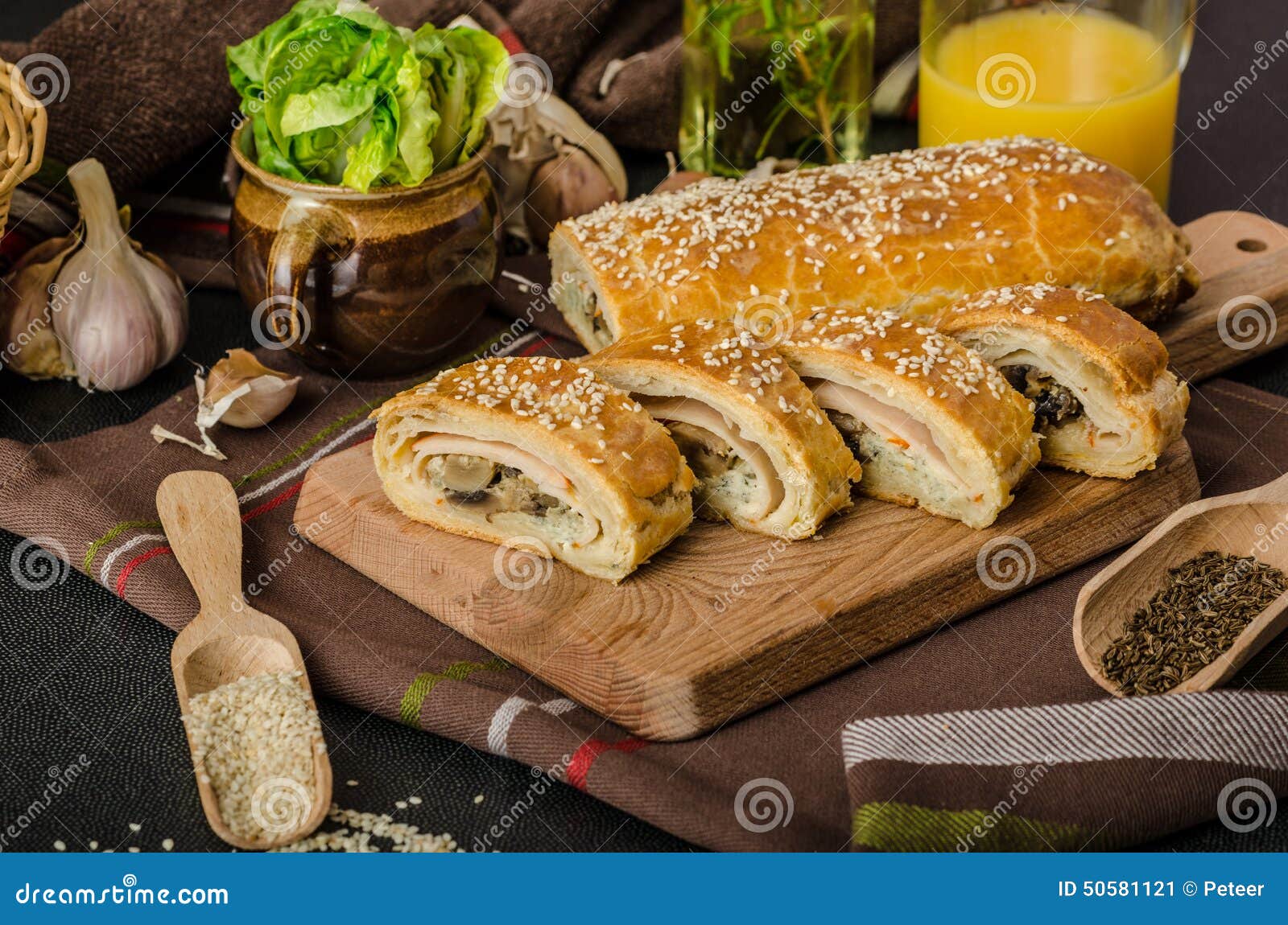 Roll Out Puff Pastry Stuffed Stock Image - Image of appetizer, home ...