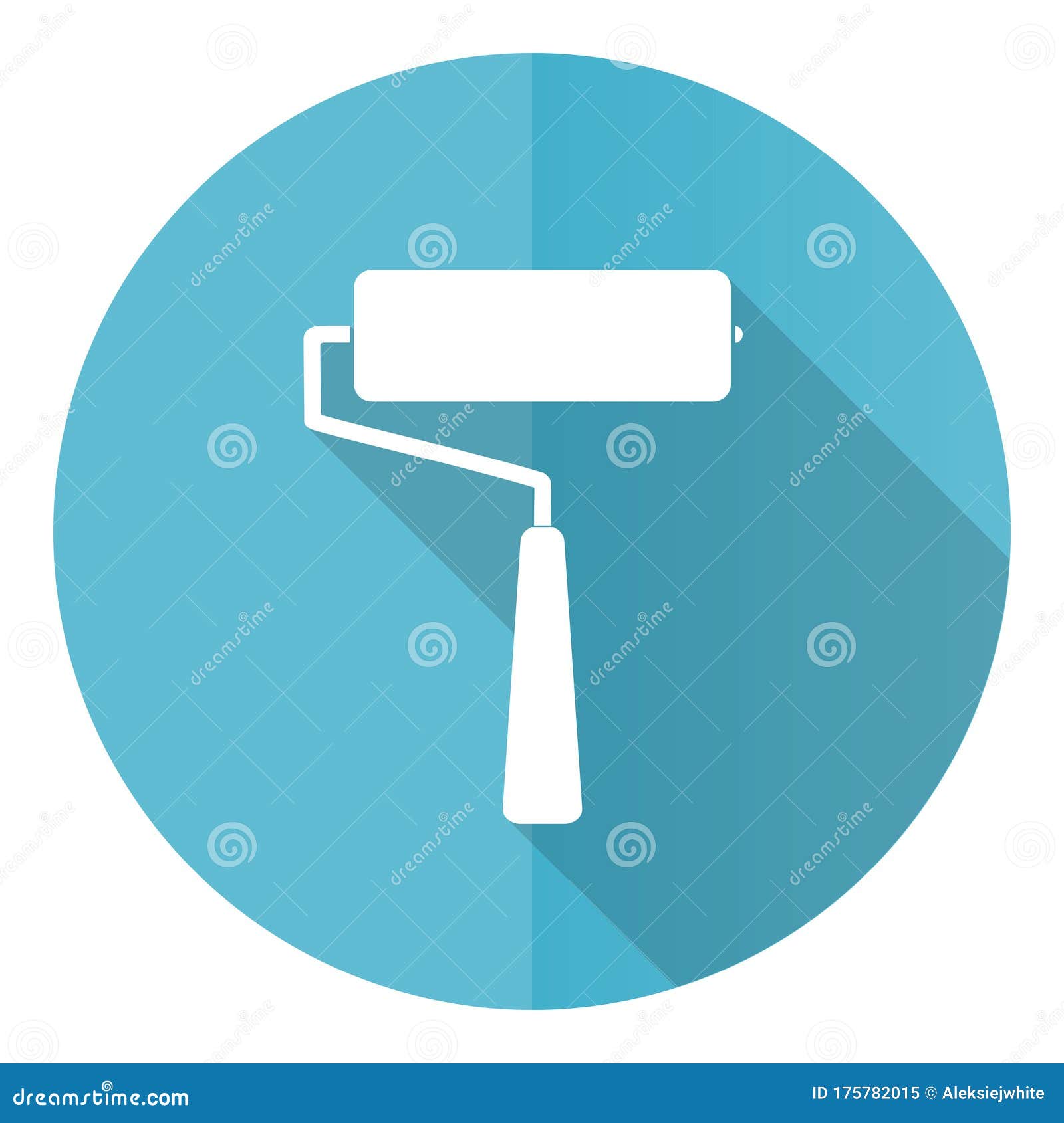 Roll Painter, Roller Blue Round Flat Design Vector Icon Isolated on ...